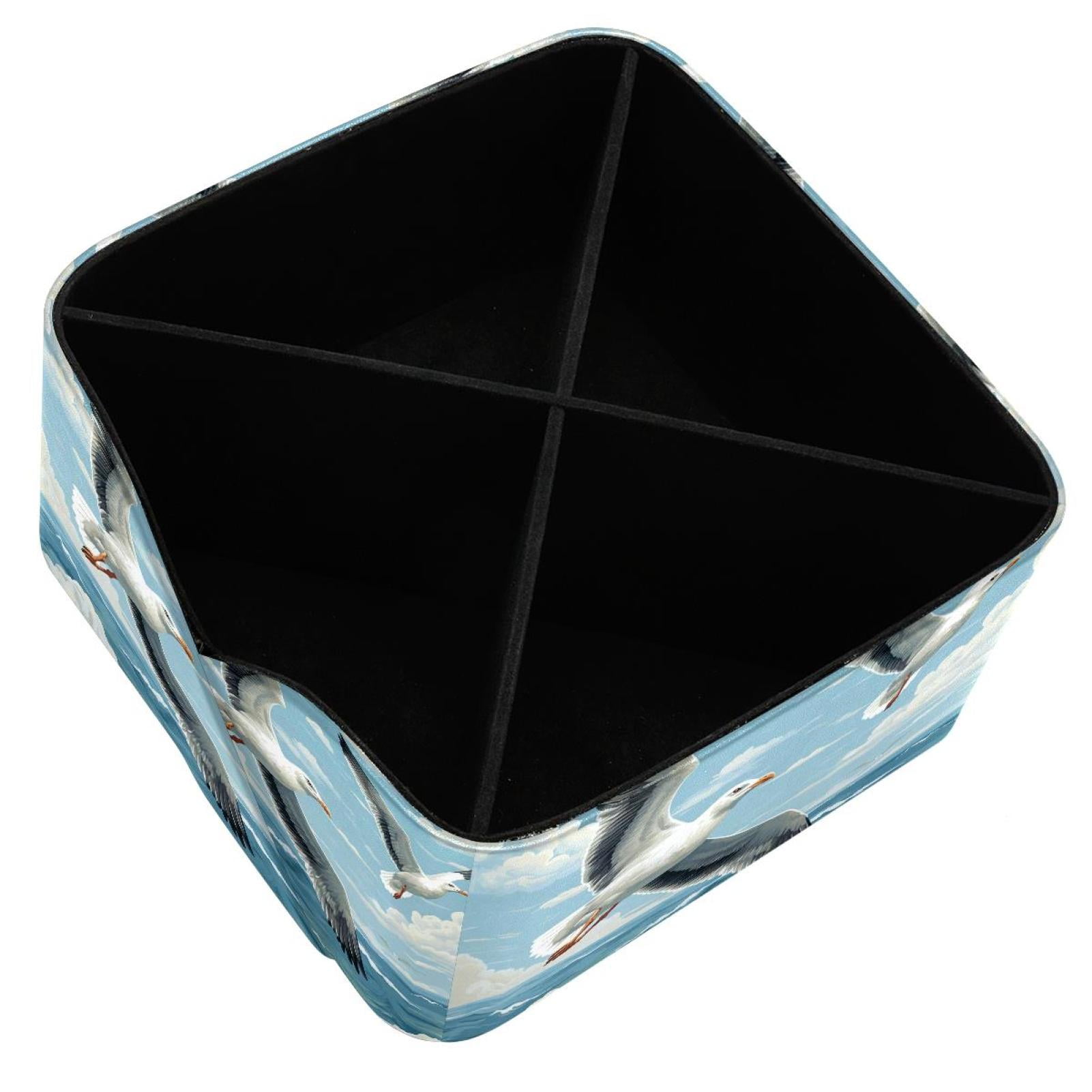 Square Pencil Case with 4 Compartments, Removable Dividers - Pen Case ...