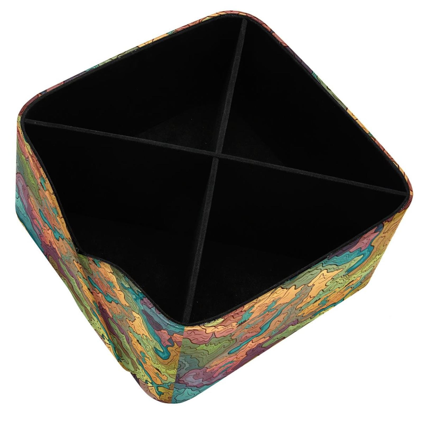 Square Pencil Case with 4 Compartments, Removable Dividers - Pen Case ...