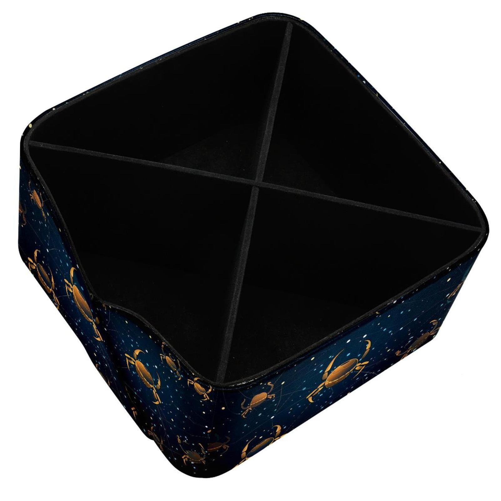 Square Pencil Case with 4 Compartments, Removable Dividers, Pen Holder ...