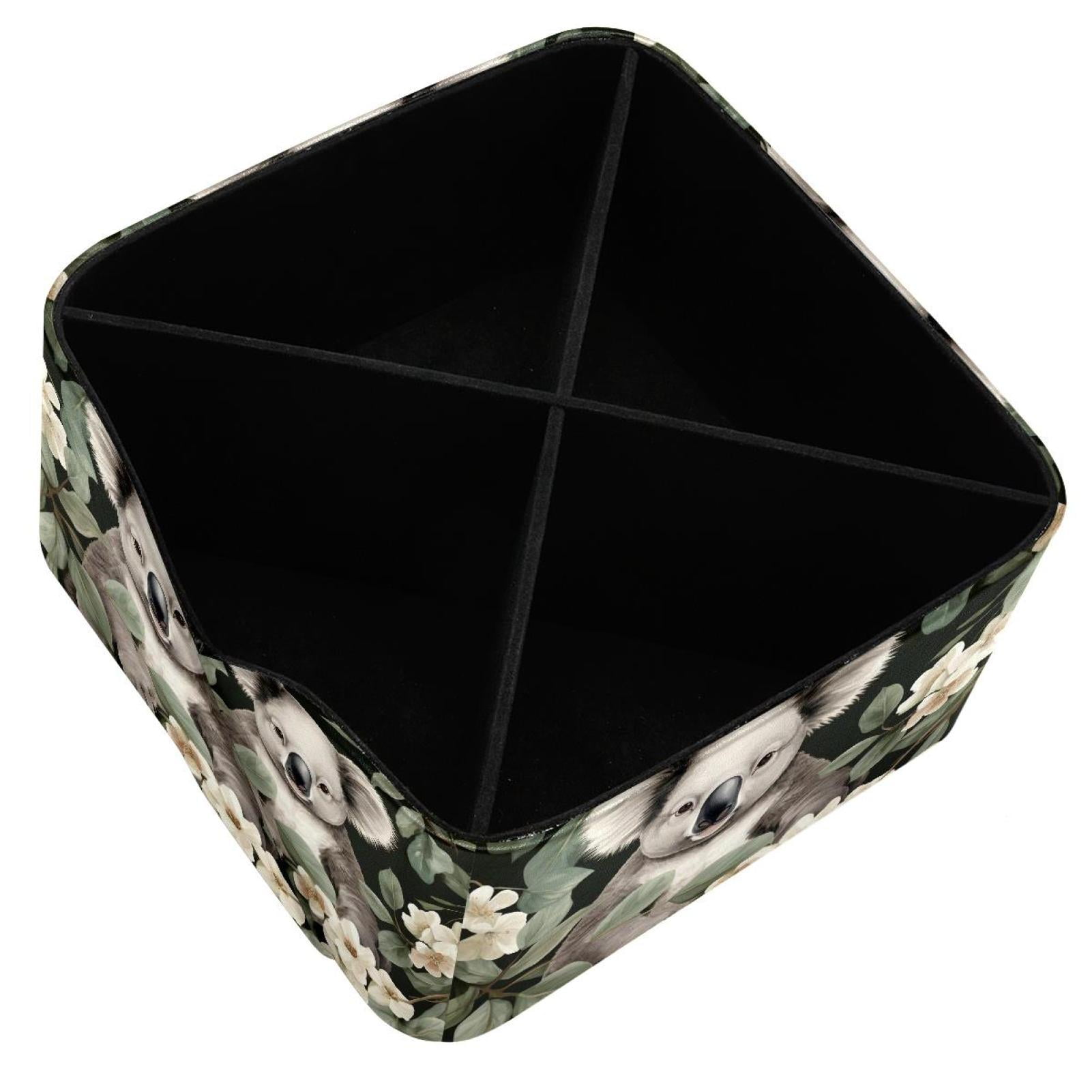 Square Pencil Case with 4 Compartments, Removable Dividers, Pen Holder ...