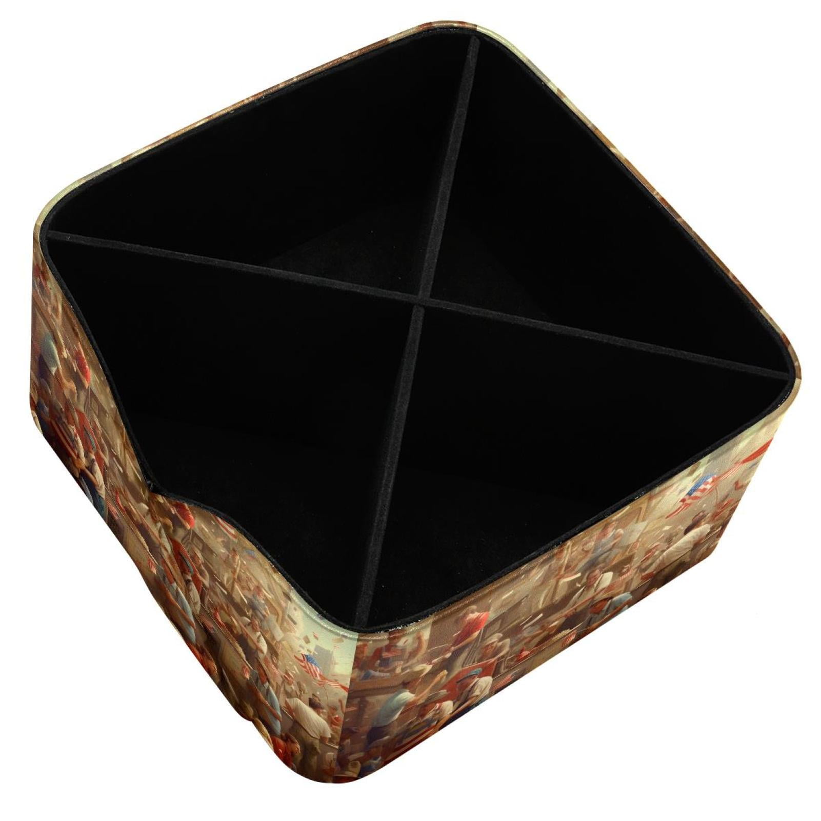 Square Pencil Case with 4 Compartments, Removable Dividers, Pen Holder ...