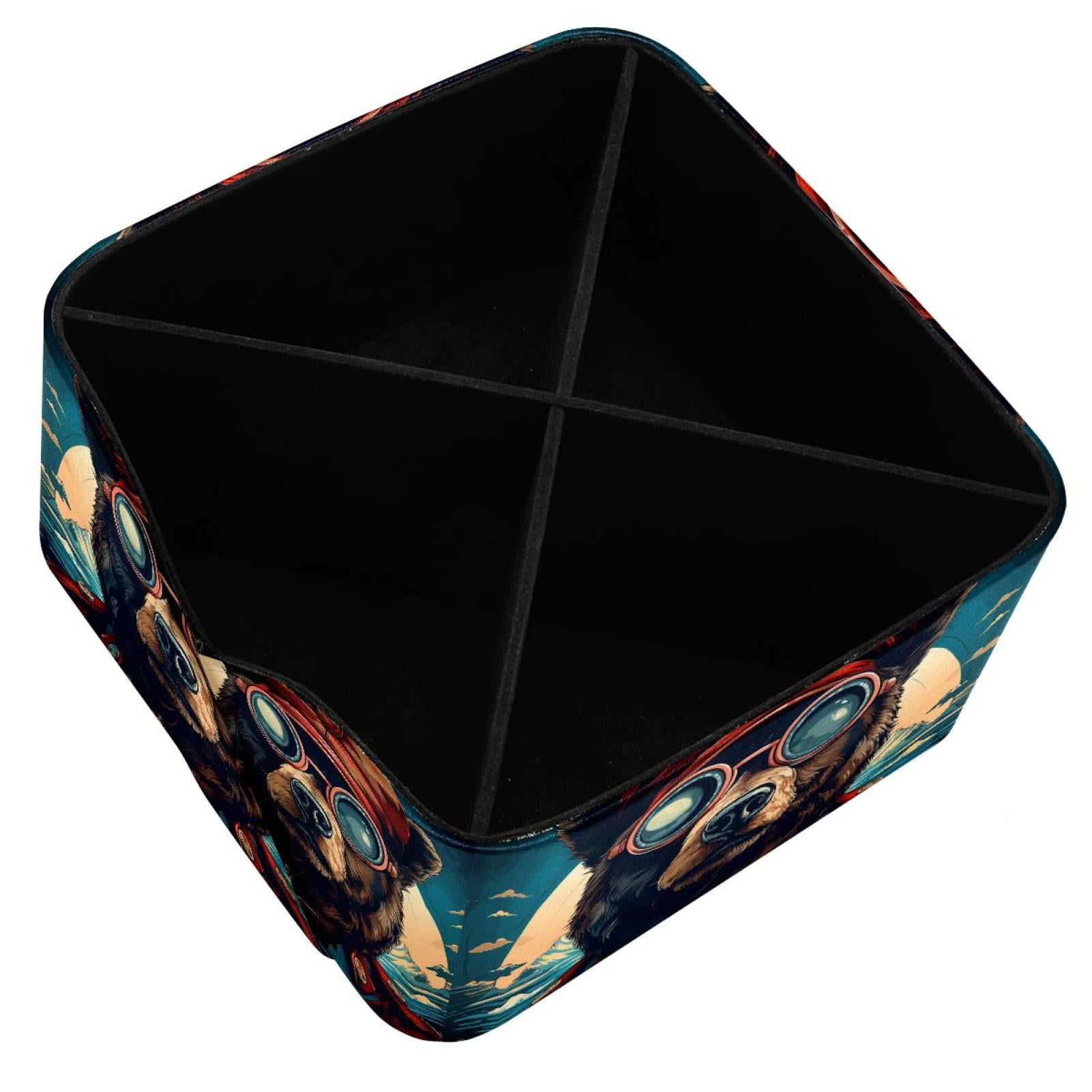 Square Pencil Case with 4 Compartments, Removable Dividers, Pen ...