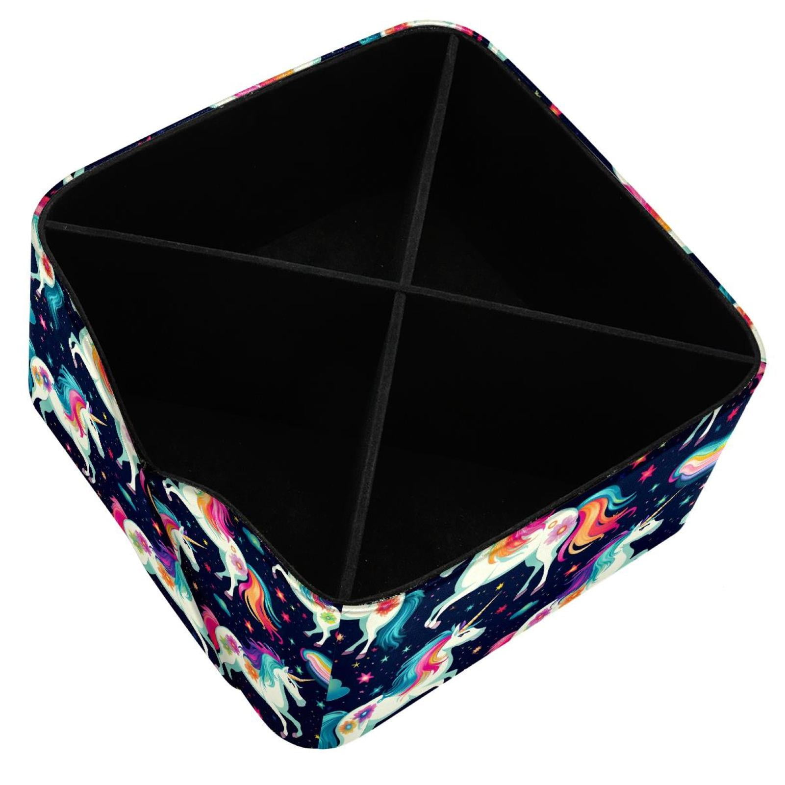 Square Pencil Case with 4 Compartments, Removable Dividers, Pen ...