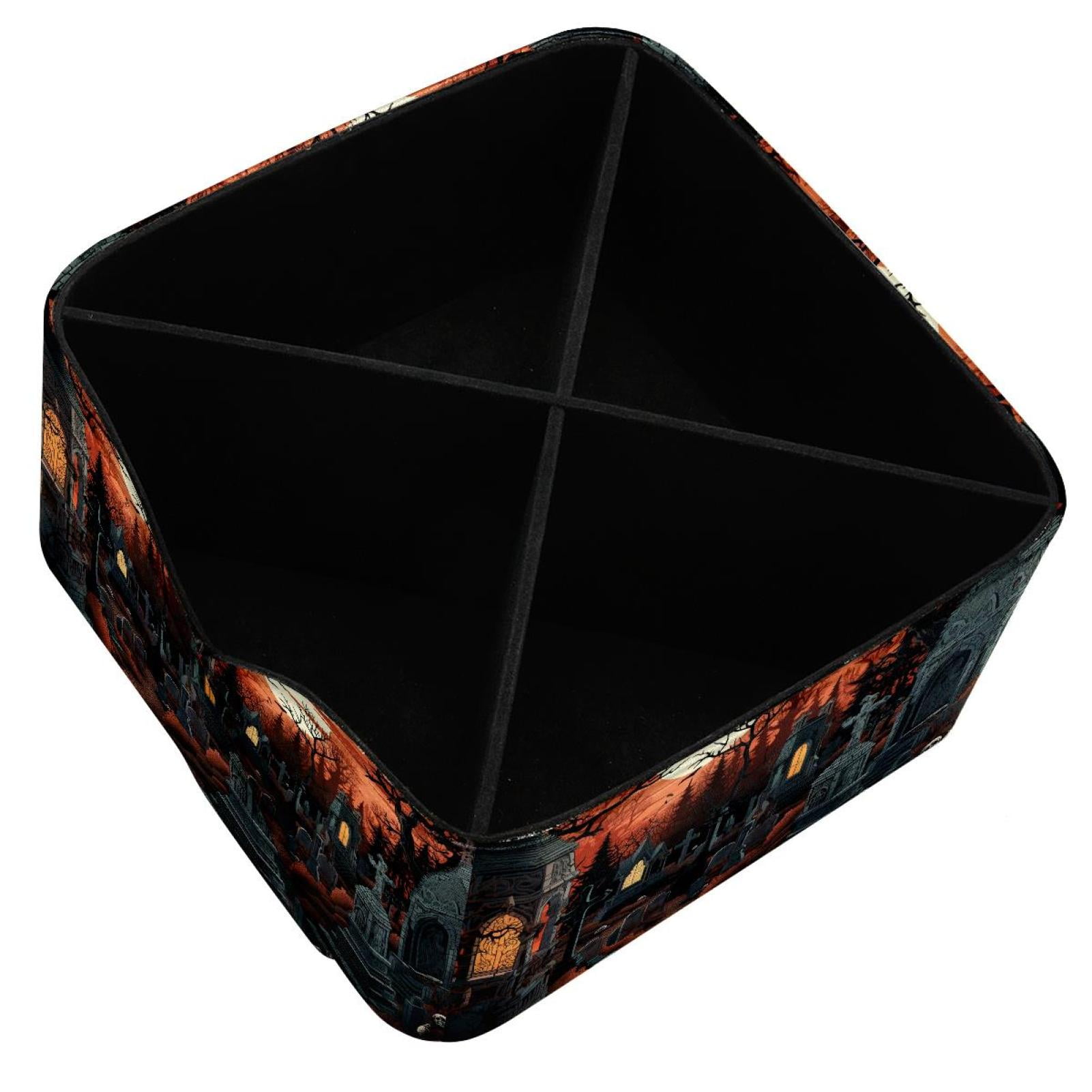 Square Pencil Case with 4 Compartments, Removable Dividers, and Brush ...