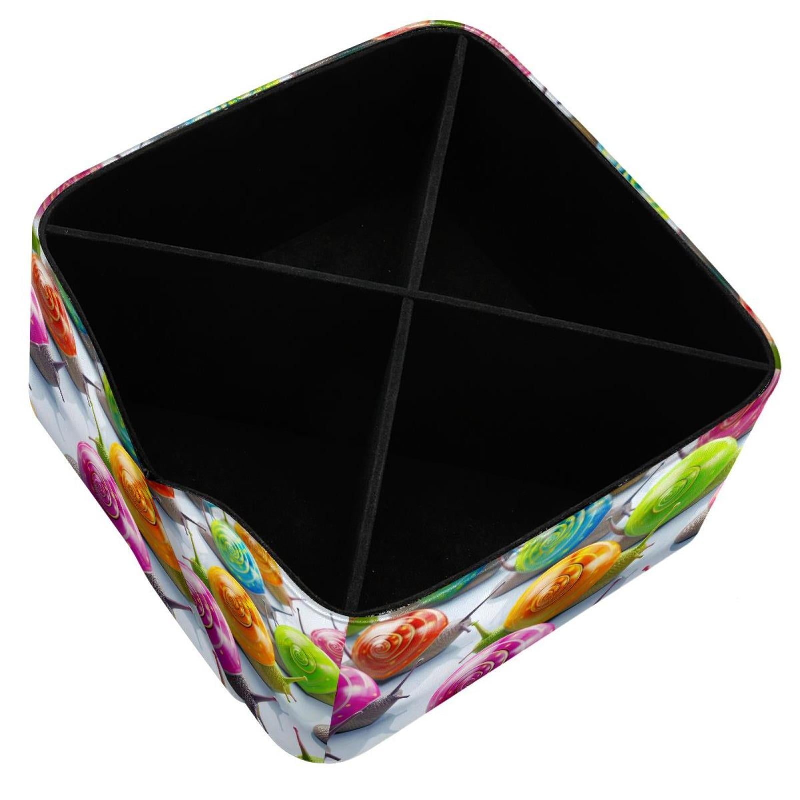 Square Pencil Case with 4 Compartments, Removable Dividers, and Brush ...