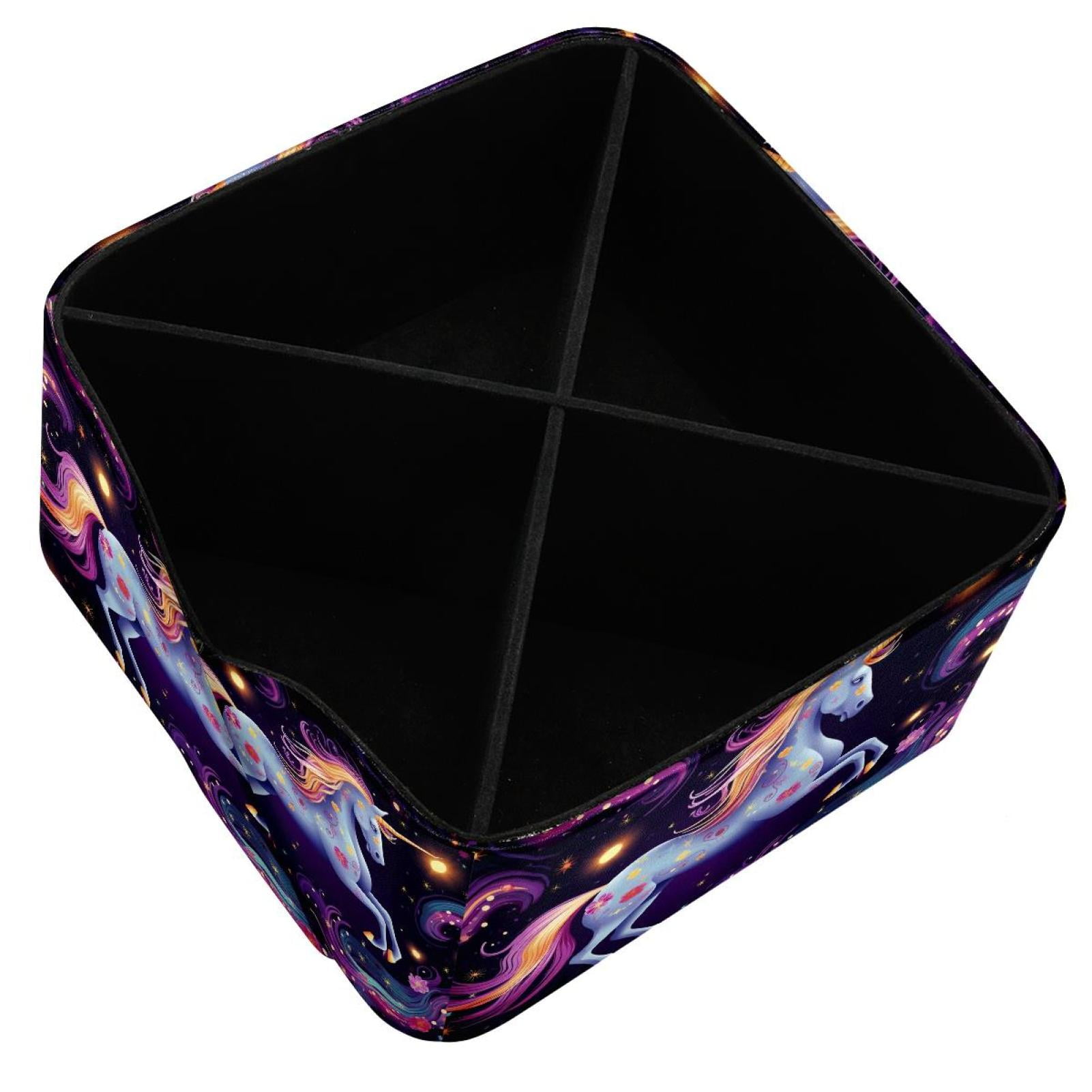 Square Pencil Case with 4 Compartments, Removable Dividers, and Brush ...