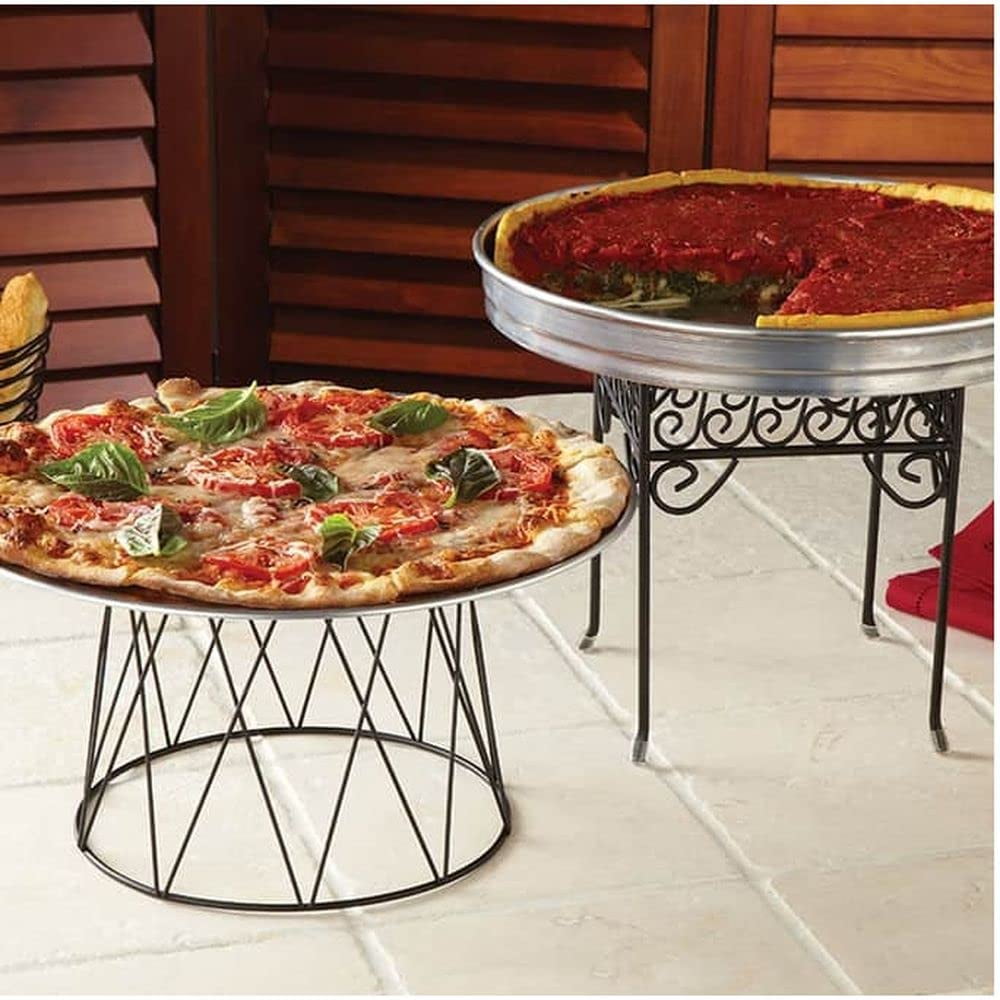 Square Pizza Stand w/Scroll Design, Wrought Iron/Black - Walmart.com