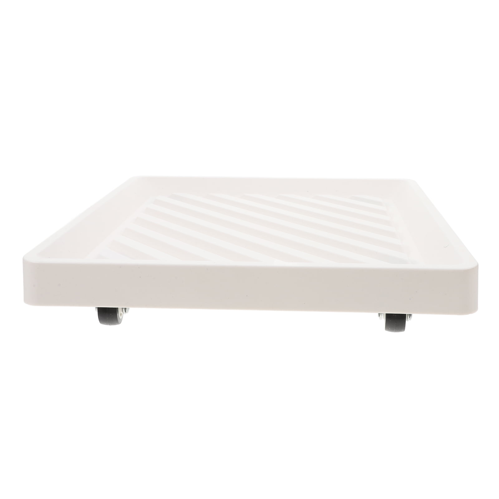 White Rolling Planter Tray with Hidden Wheels for Indoor and Outdoor ...