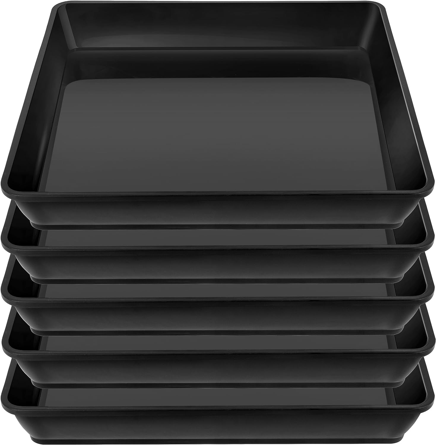 Square Plant Saucer 12 Inch 5 Pack, Plastic Plant Water Dray Tray ...