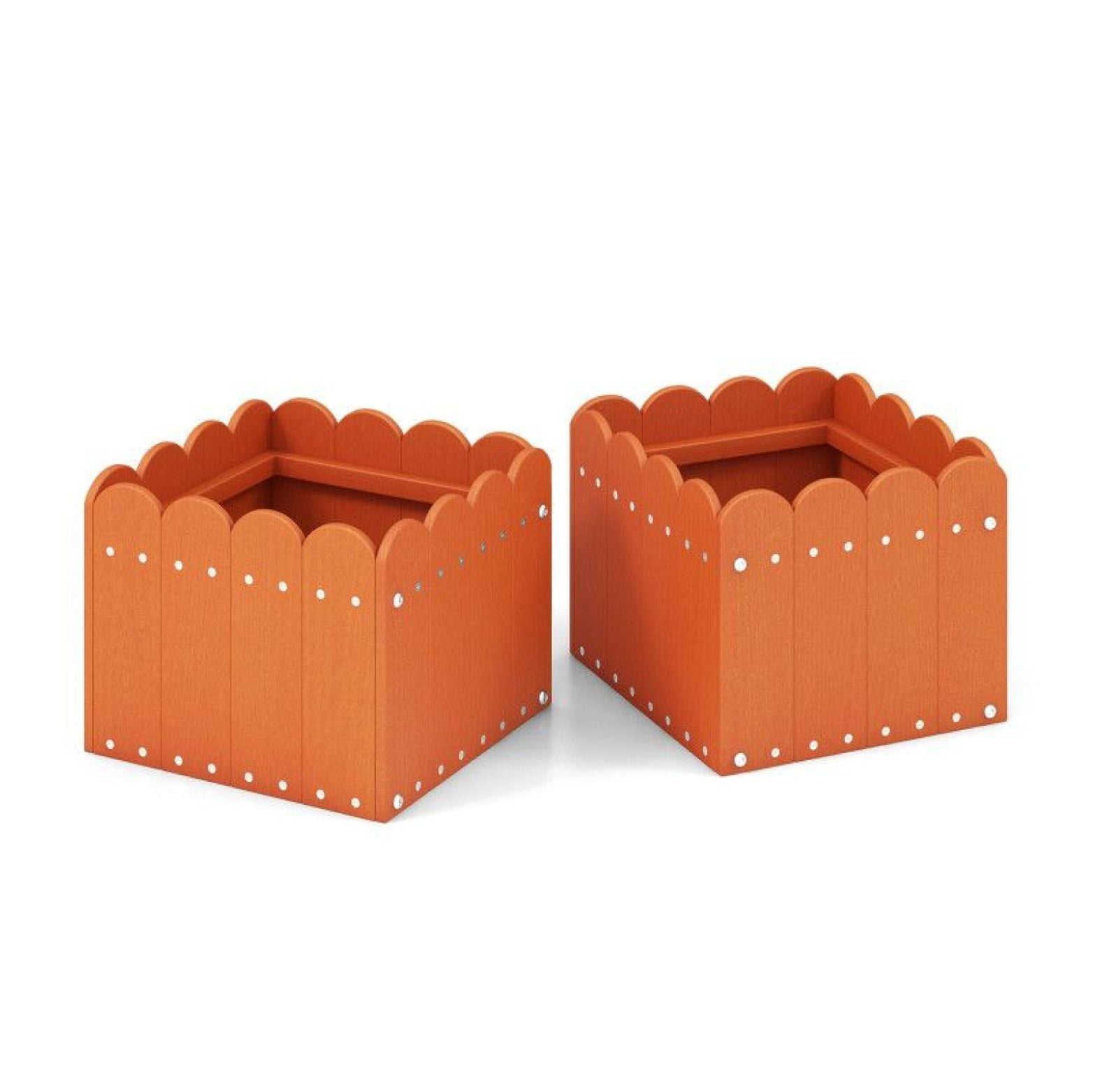 Square Planter Box 2 Pack - Outdoor Indoor Flower Pots with Drainage ...