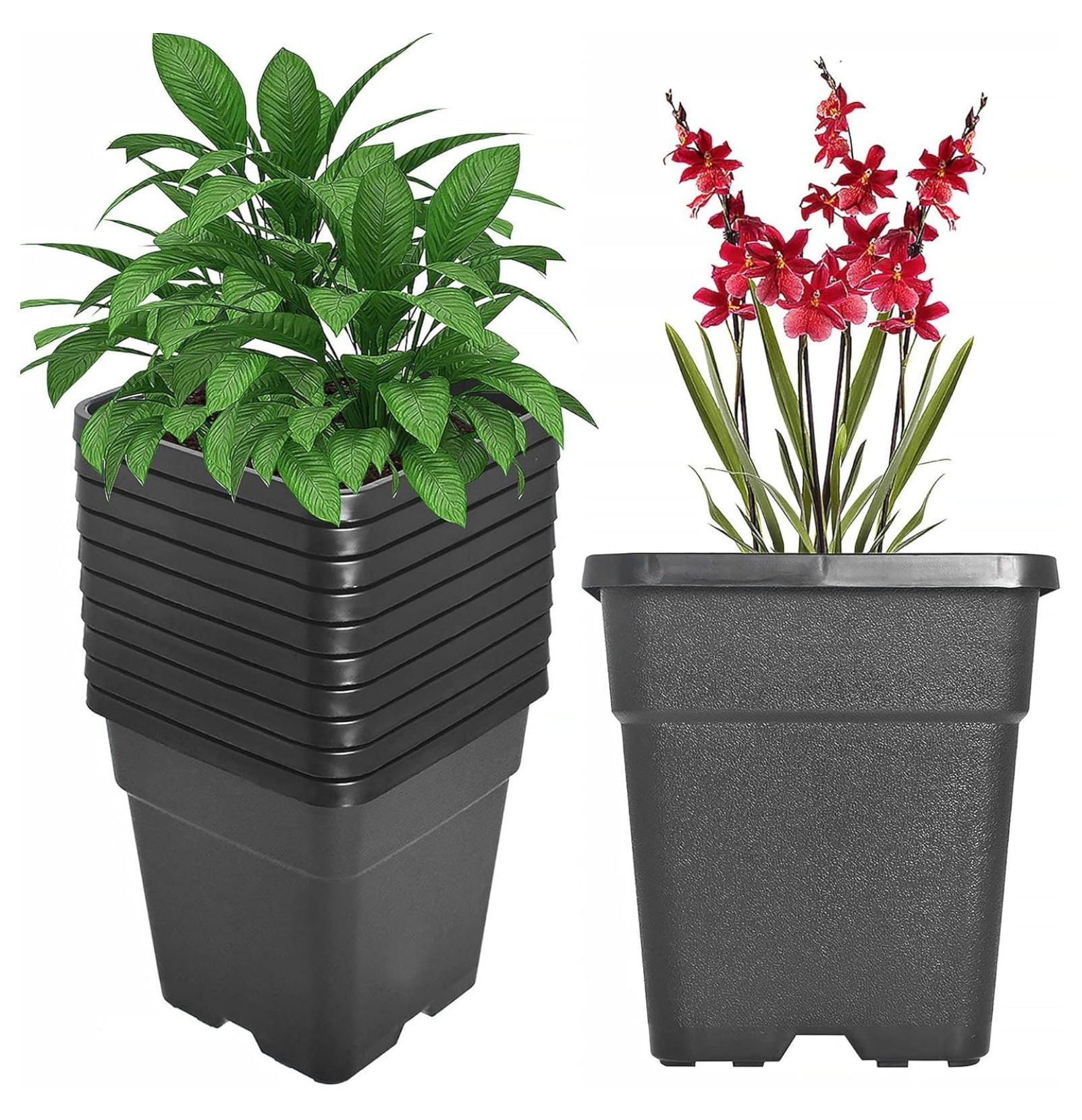 Square Planter Nursery Pots 1.36 Gallon Pots for Plants, Injection ...