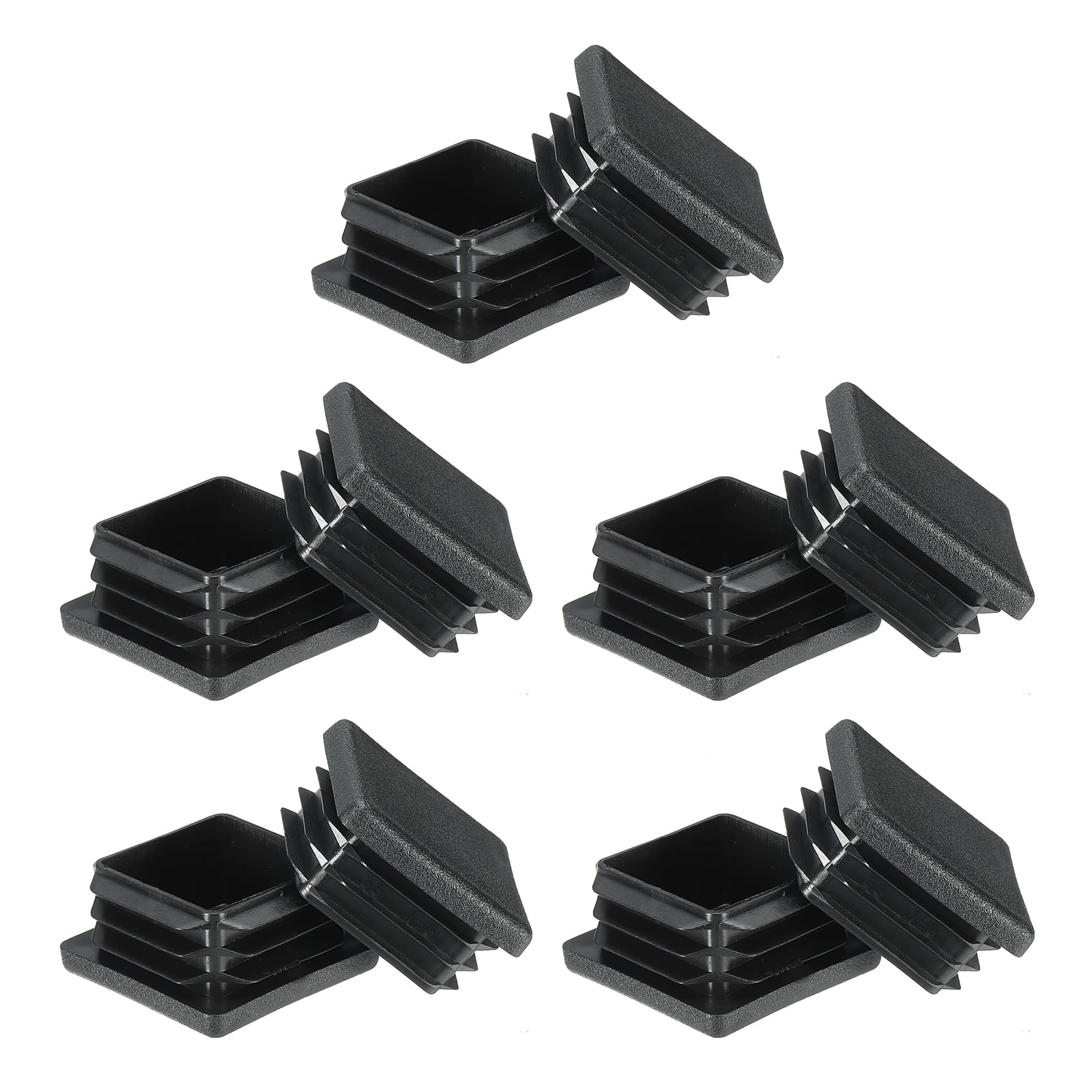Uxcell Square Plastic Hole Plugs 1.5 inch, Tubing Insert End Cap, Black ...