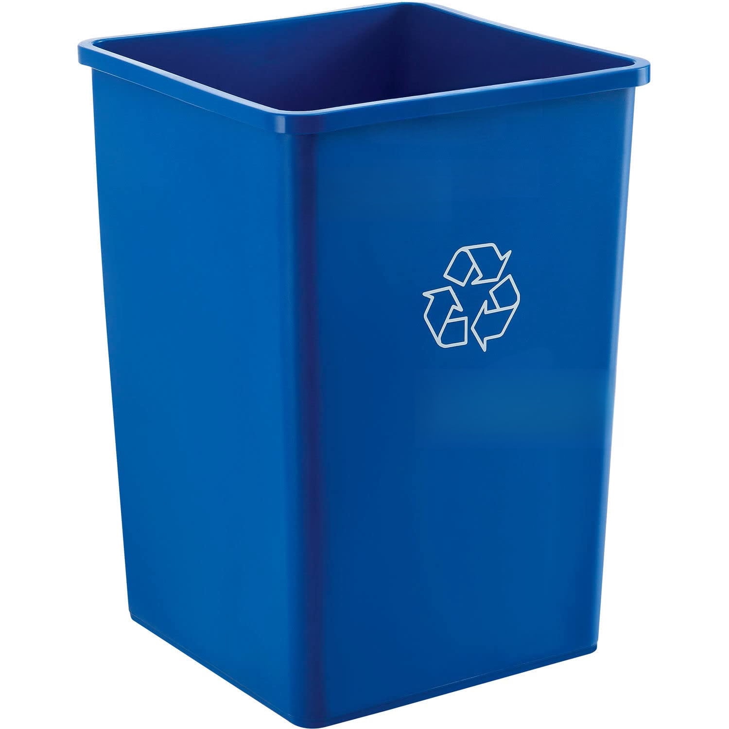 Square Plastic Recycling Trash Can, 35 Gallon Capacity, Indoor/Outdoor ...