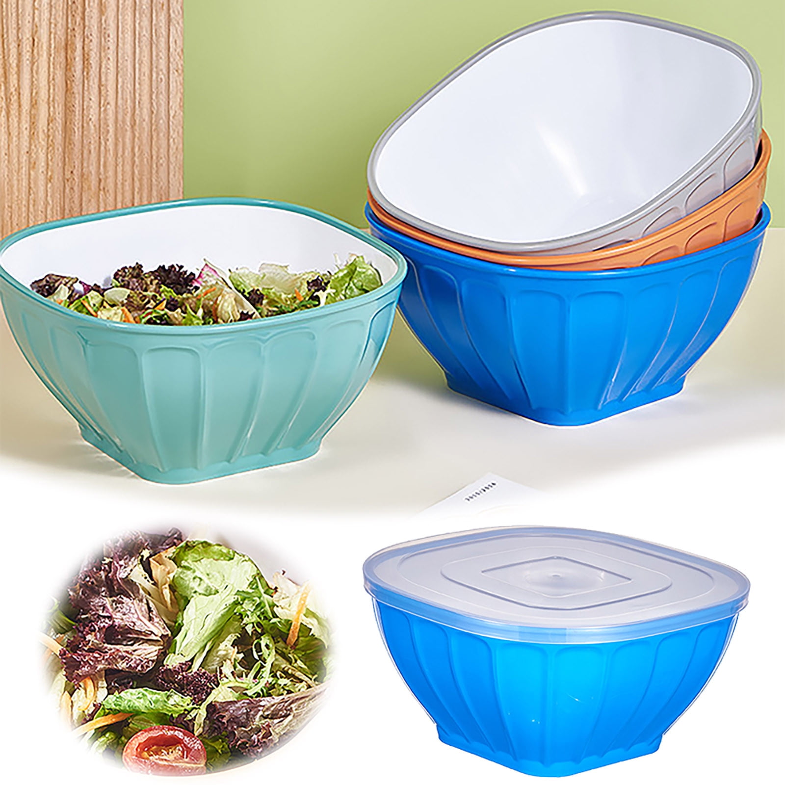Square Storage Bowl with Lid - Airtight, Thickened Material, Large ...