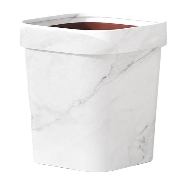 Square Plastic Trash Can, Open Top Trash Can with Pressure Ring and ...