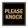 Square Please Knock Sign (Black Gold) - Large - Walmart.com