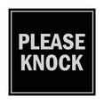 Square Please Knock Sign (Black / Silver) - Small - Walmart.com