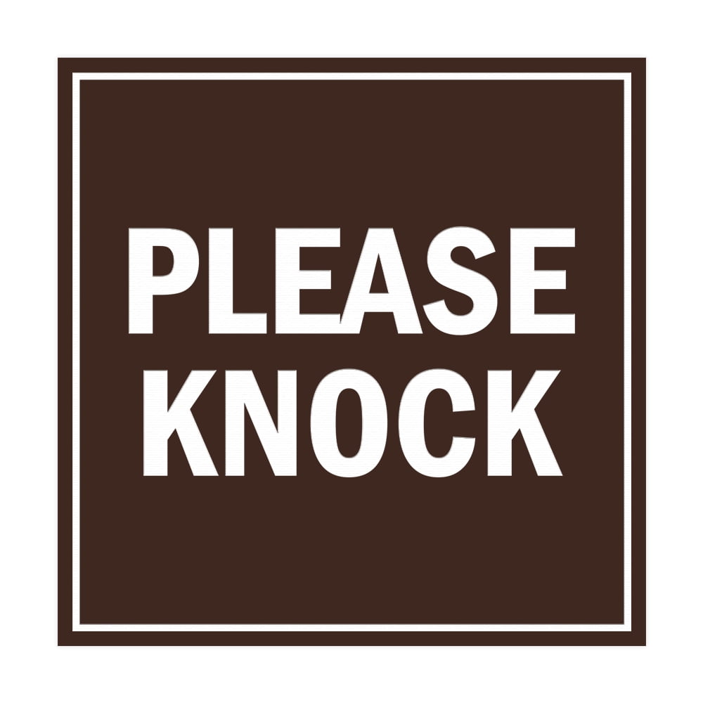 Square Please Knock Sign (Dark Brown) - Small - Walmart.com