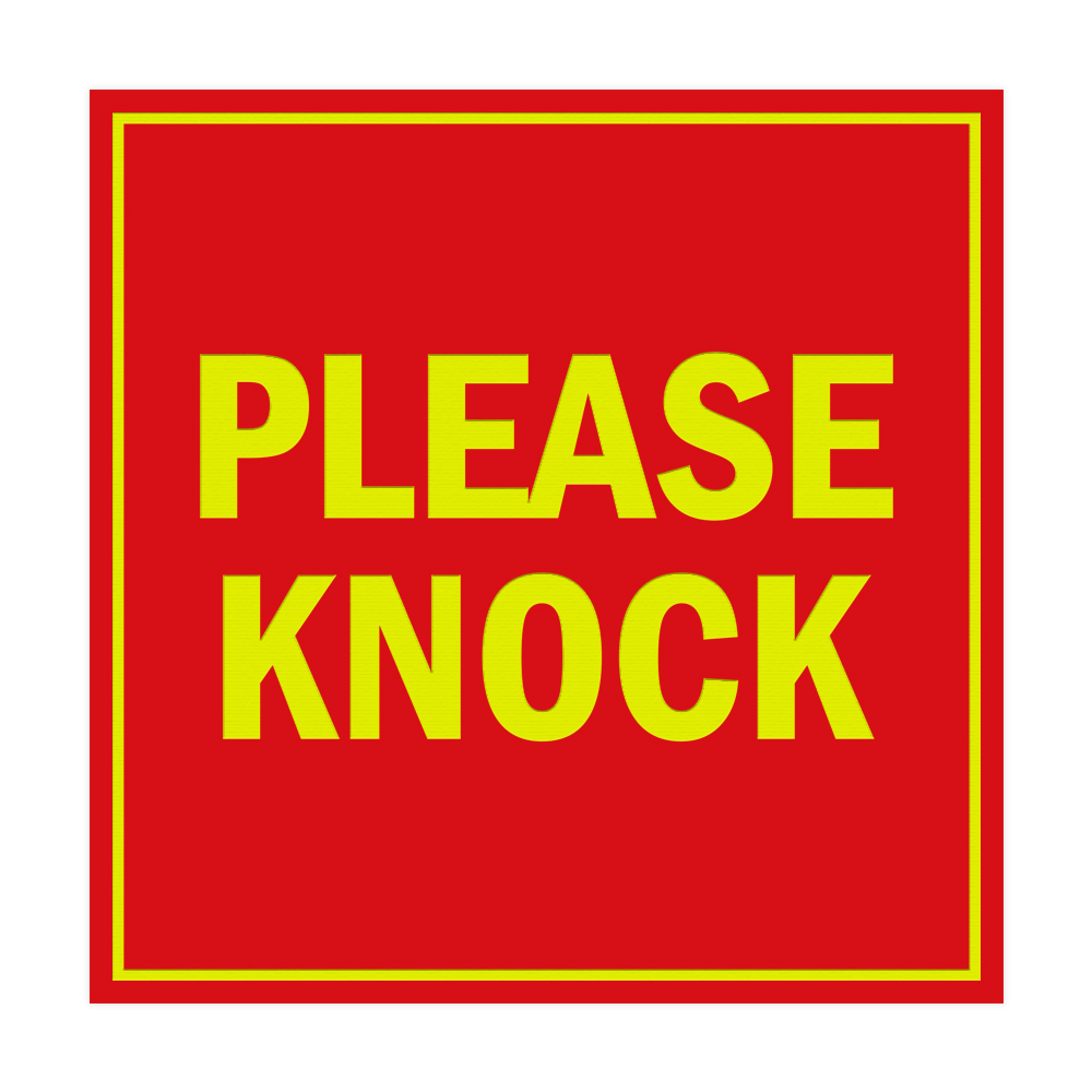 Square Please Knock Sign (Red/Yellow) - Large - Walmart.com