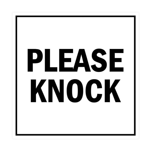Square Please Knock Sign (White) - Medium - Walmart.com