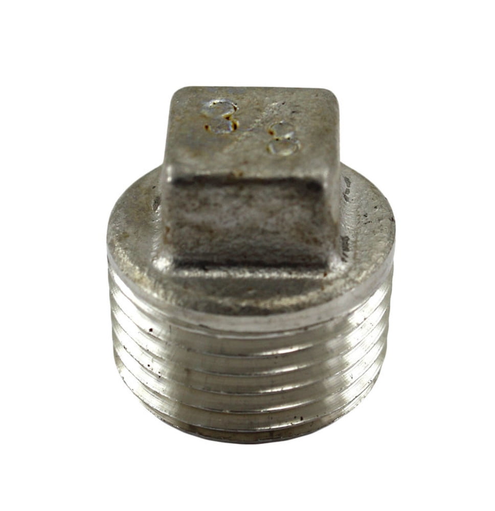 Square Plug 3/8" Male NPT 304 Stainless Steel Pipe Fitting - Walmart.com