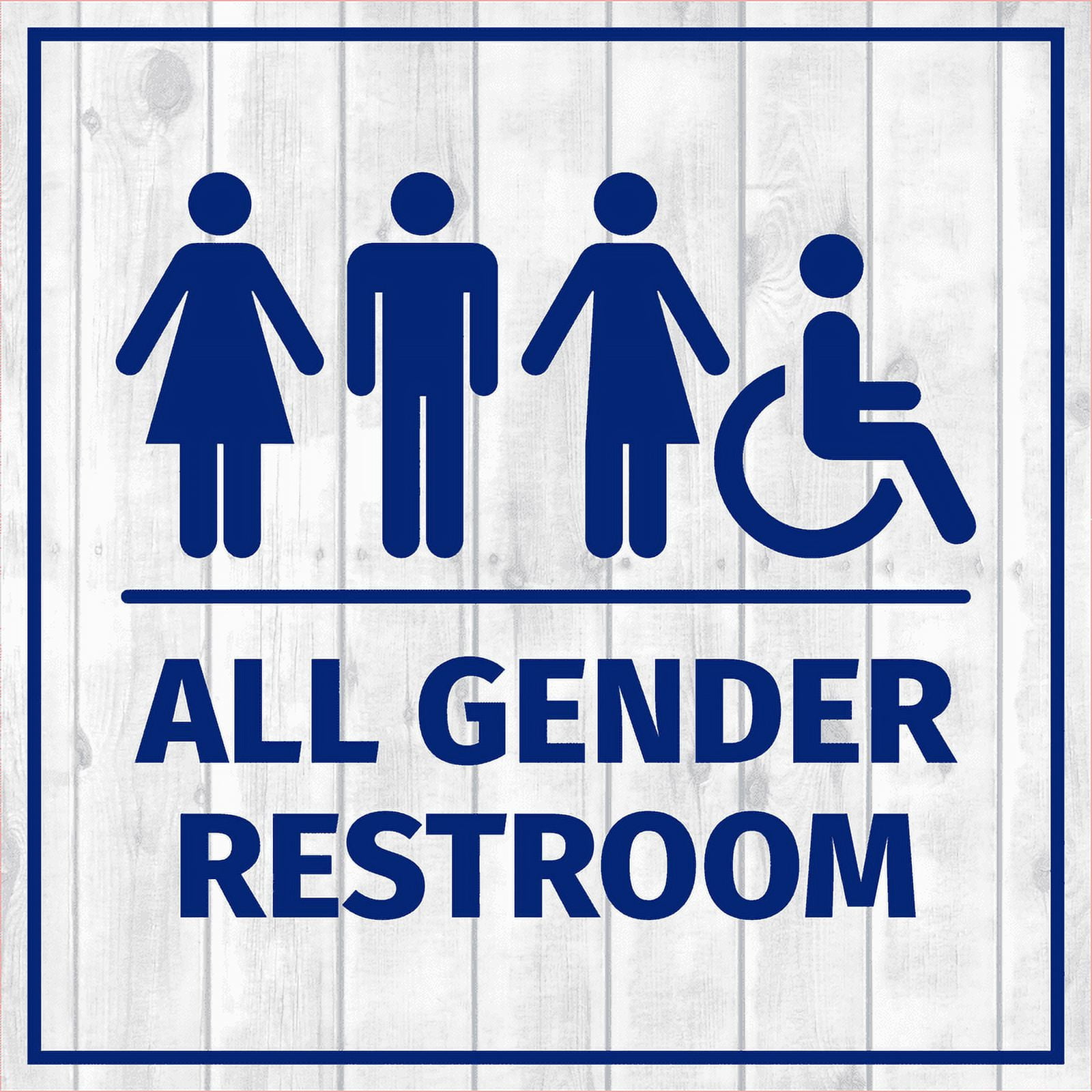 Square Plus All Gender Restroom Sign 12 Inch Rust Free Aluminum,Uv Ink ...