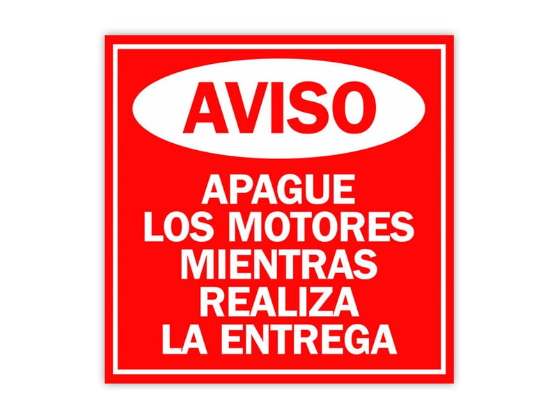 Square Plus Aviso: Apague Los Motores Mientras Realiza La Entrega Wall ...