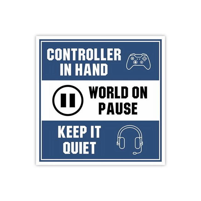 Square Plus Controller in Hand, World on Pause - Keep It Quiet Wall or ...