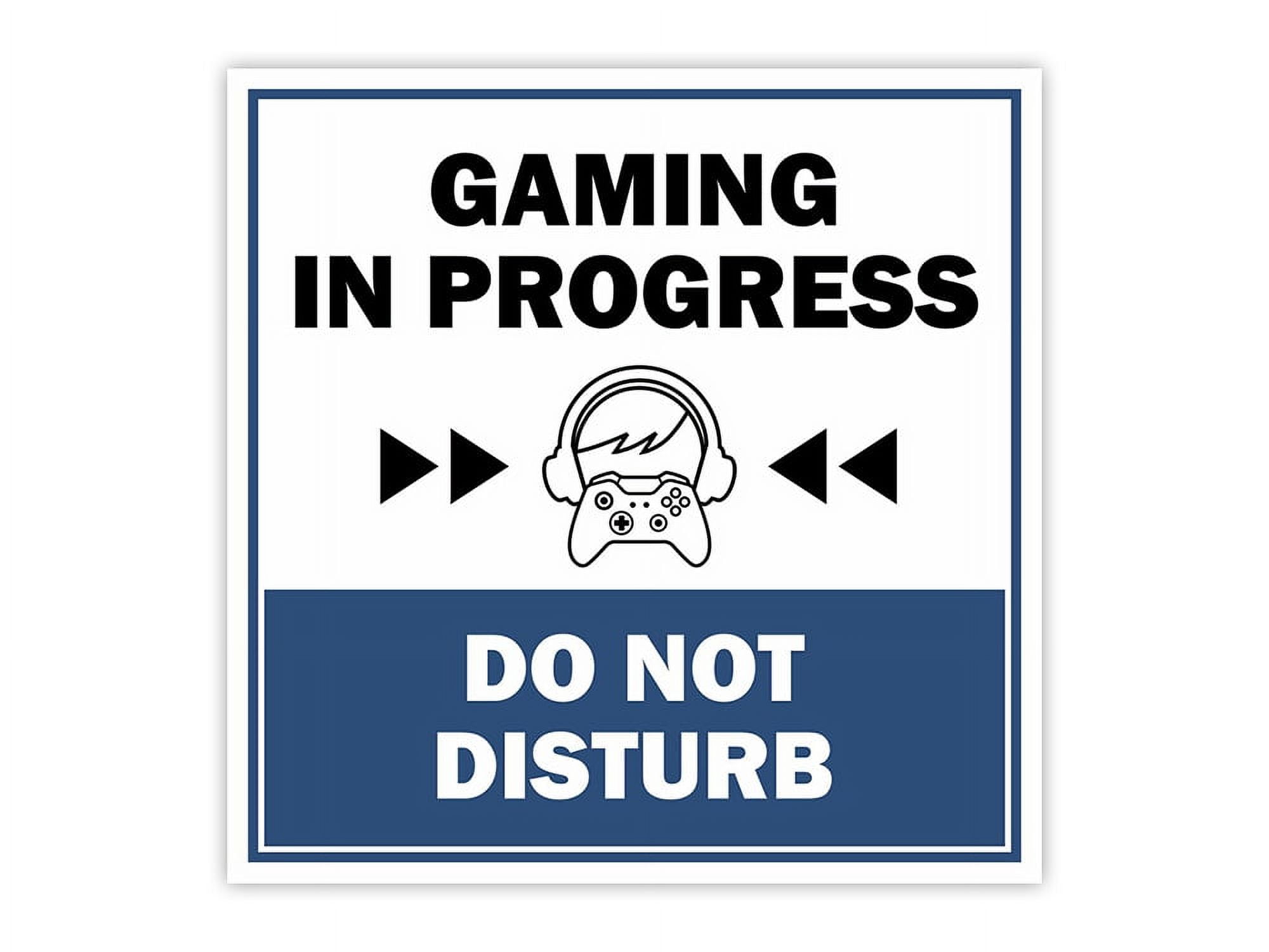 Square Plus Gaming In Progress Do Not Disturb Wall or Door Sign | Easy ...