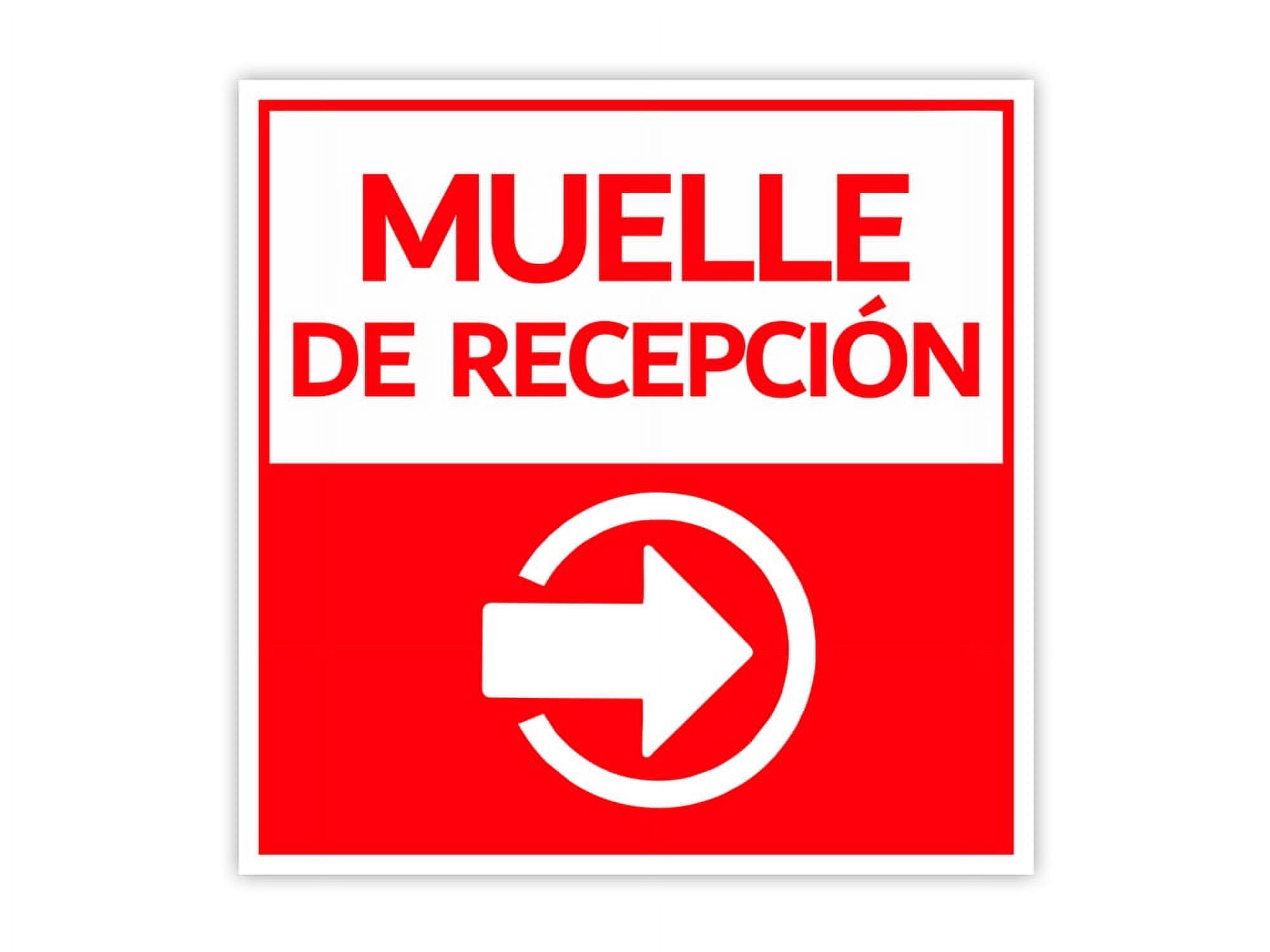 Square Plus Muelle De Recepción Right Arrow Wall or Door Sign | Spanish ...
