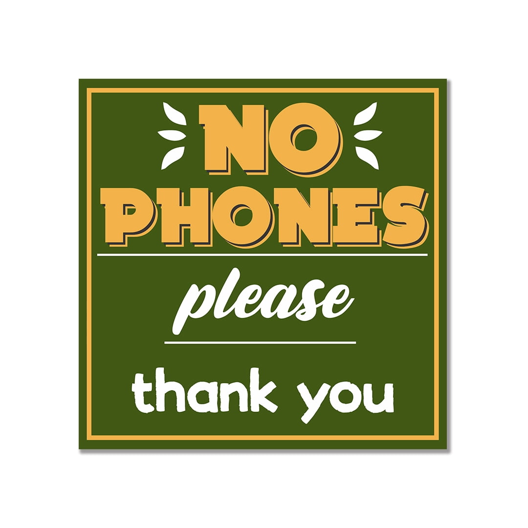 Square Plus No Phones Please Thank You Wall or Door Sign | Public ...