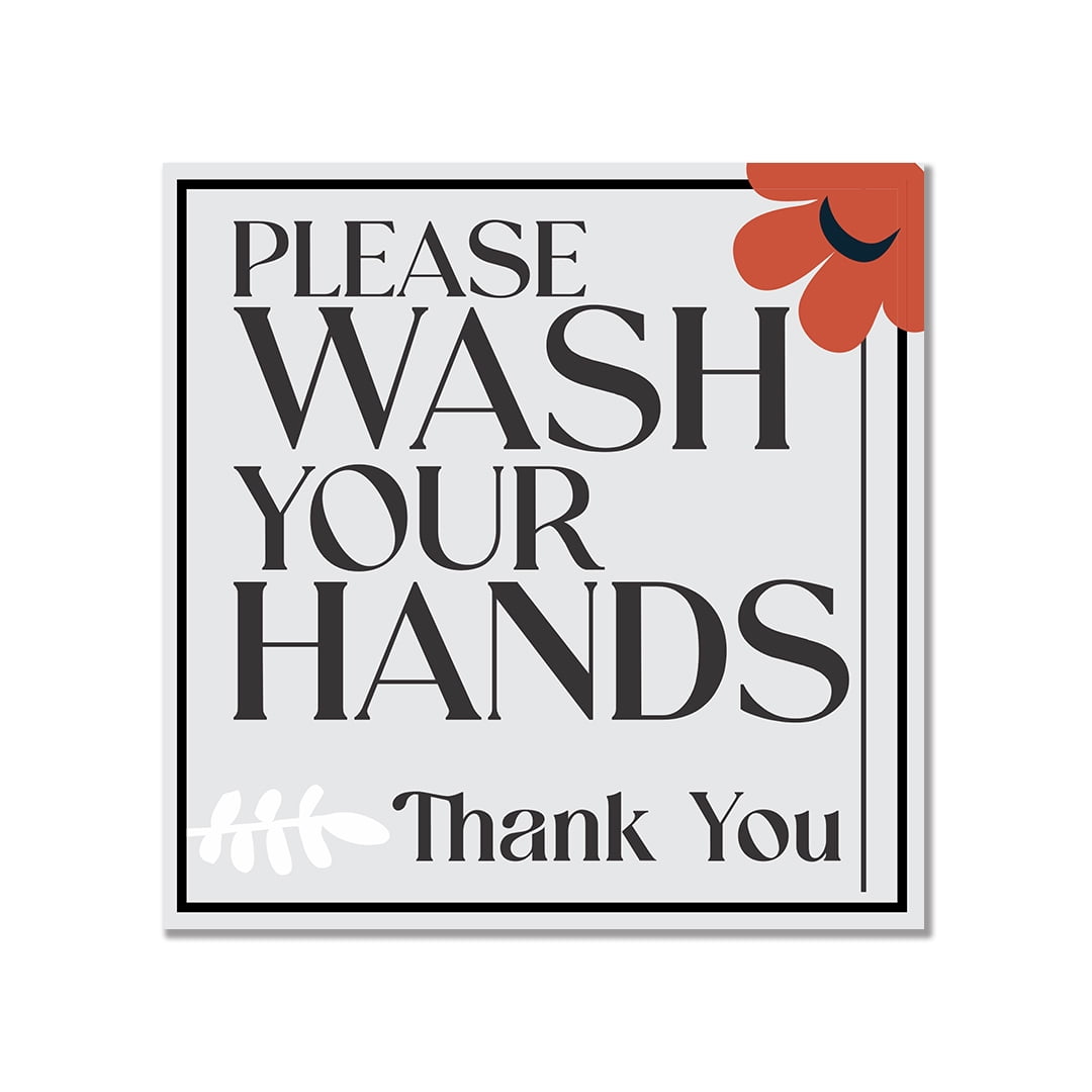 Square Plus Please Wash Your Hands Thank You Wall or Door Sign | Public ...