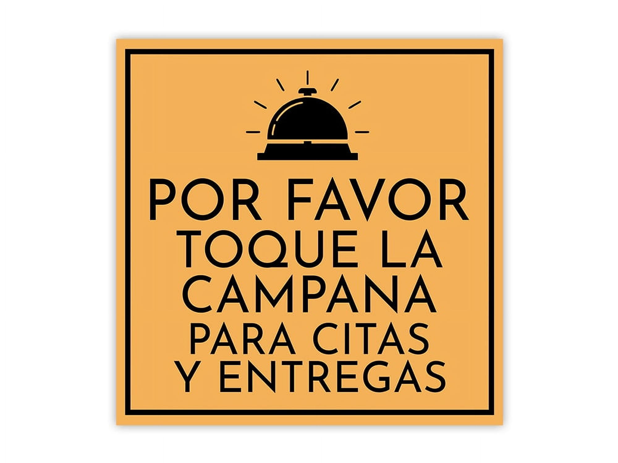 Square Plus Por Favor Toque La Campana Para Citas y Entregas Wall or ...