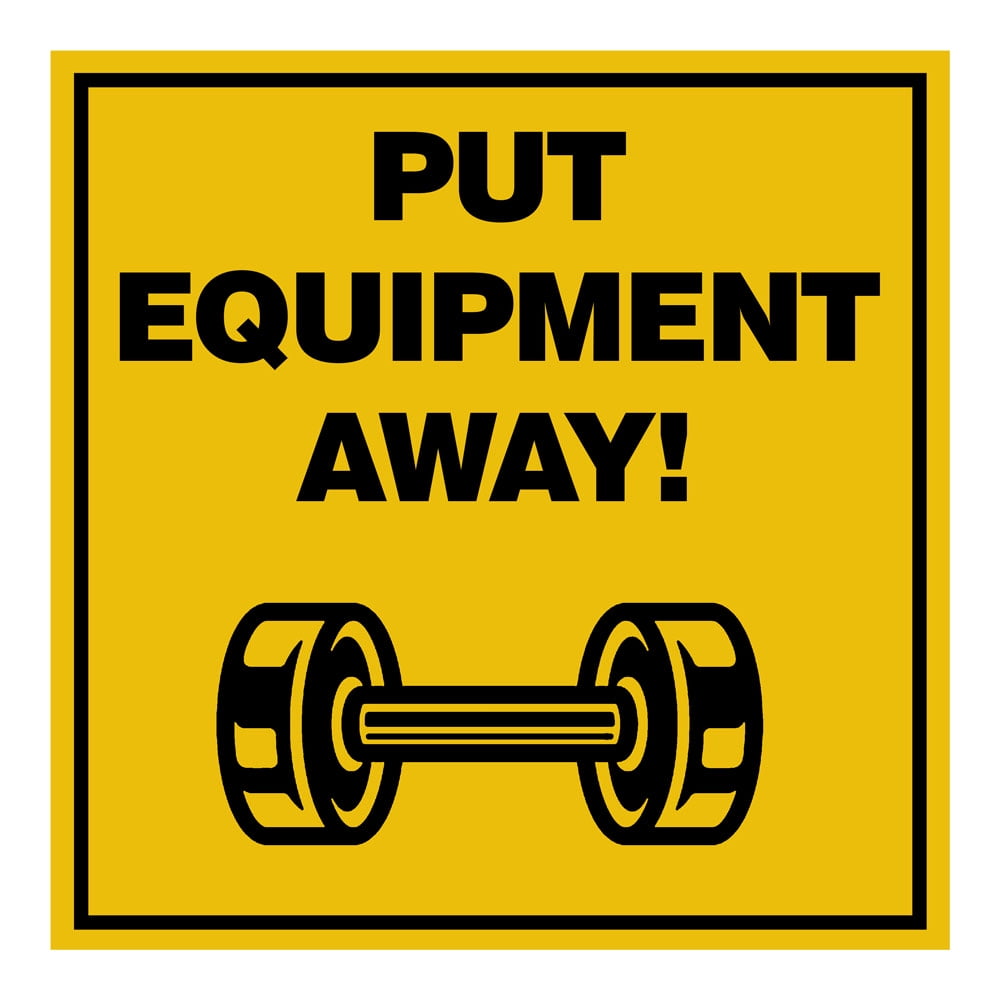 Square Plus Put Equipment Away! Door or Wall Sign | Gym Etiquette ...