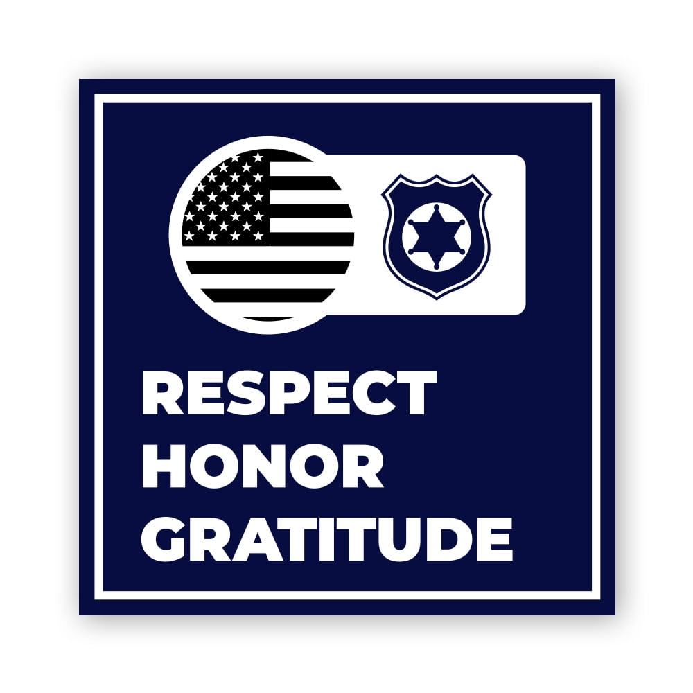 Square Plus Respect Honor Gratitude Wall or Door Sign | Police First ...