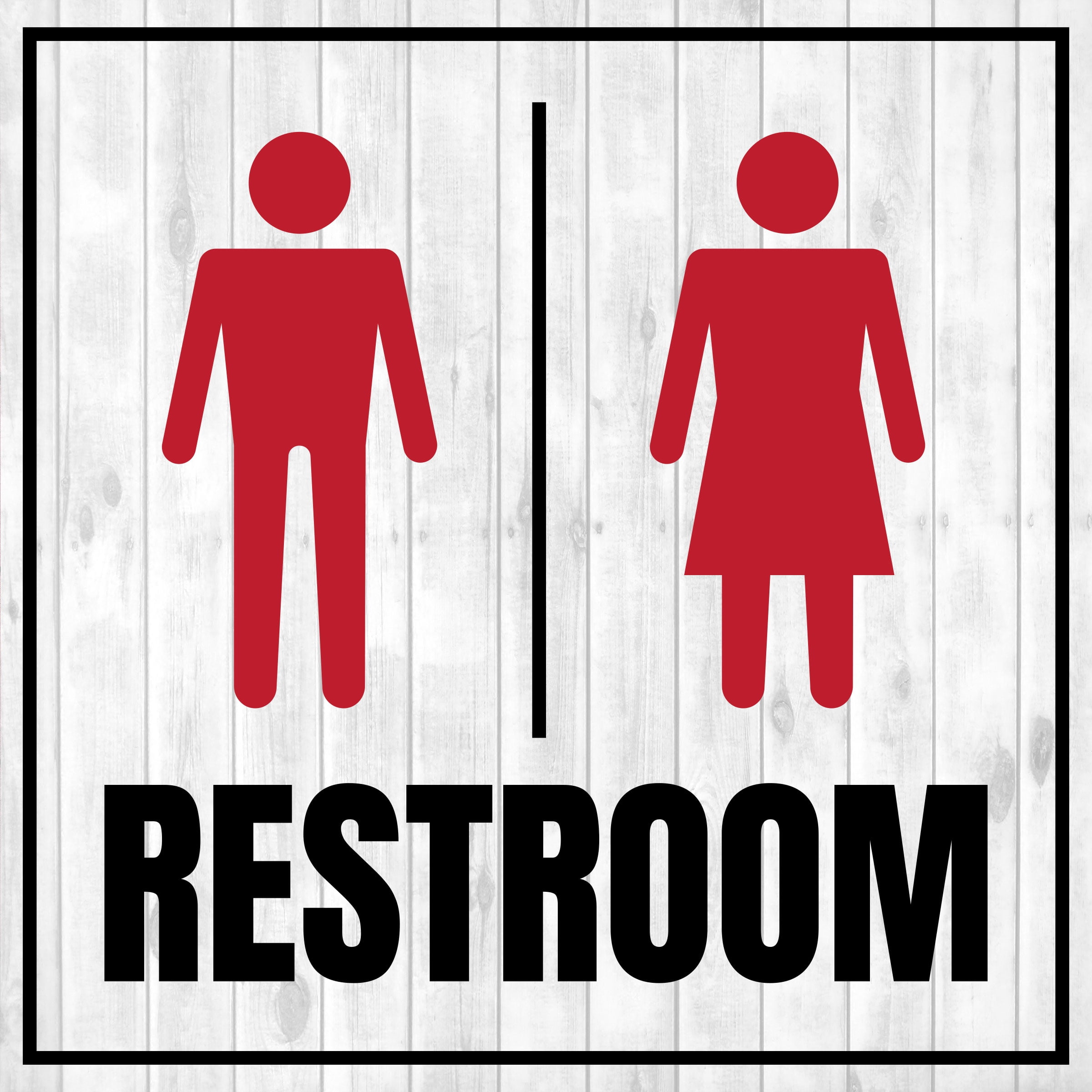Square Plus Restroom Wall or Door Sign | Office & Workspace Bathroom ...