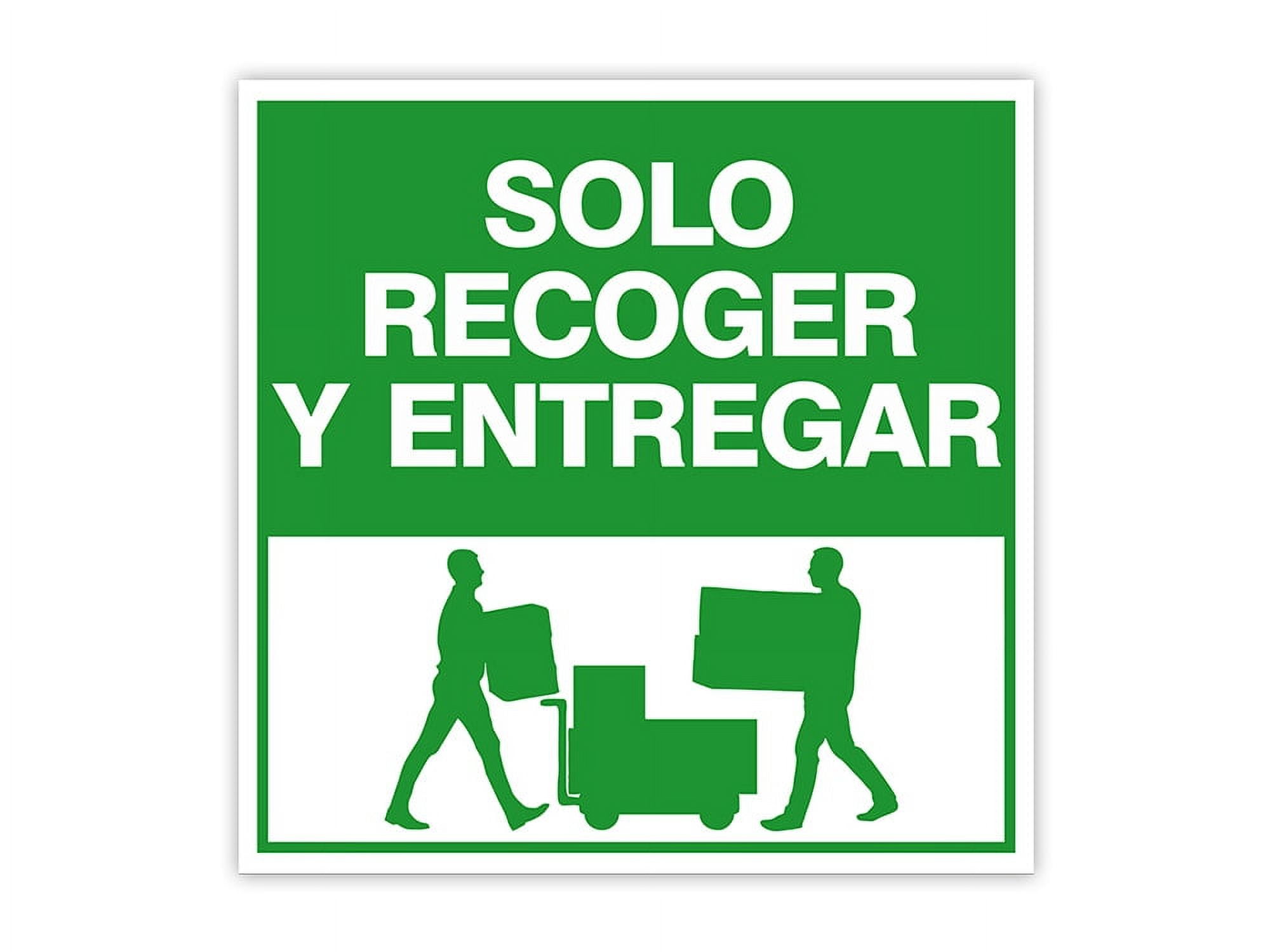 Square Plus Solo Recoger y Entregar Wall or Door Sign | Spanish ...