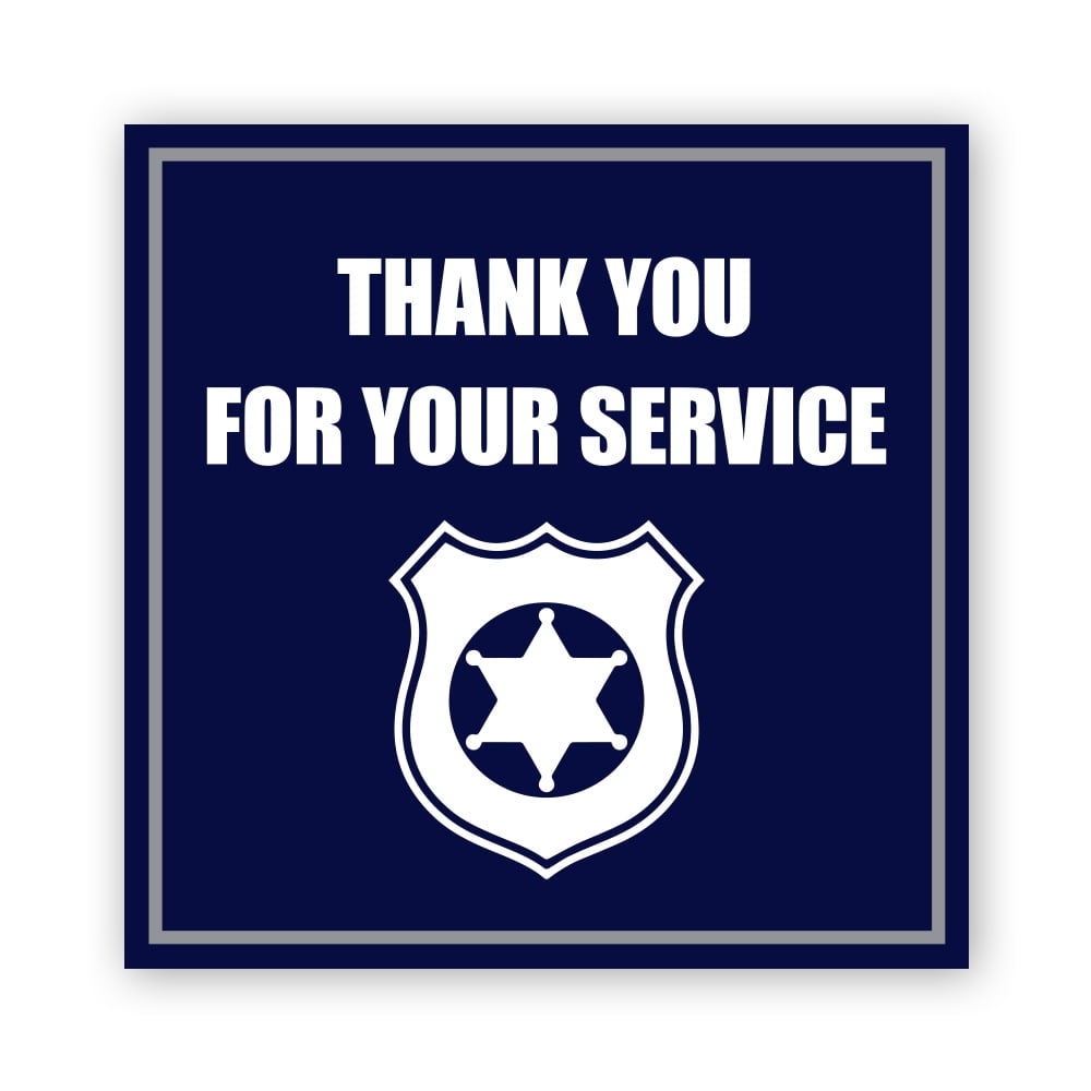 Square Plus Thank You For Your Service Wall or Door Sign | Police First ...