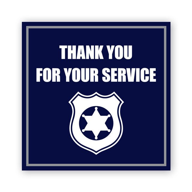 Square Plus Thank You For Your Service Wall or Door Sign | Police First ...