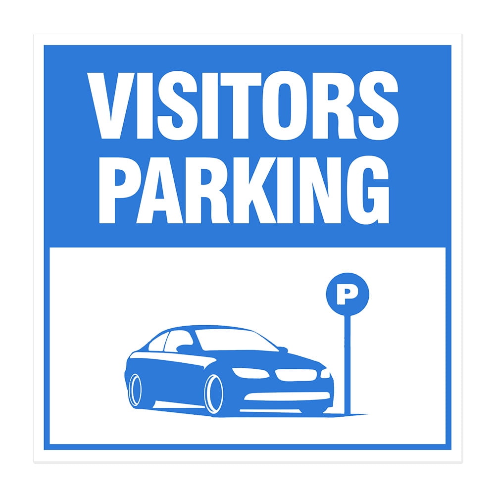 Square Plus Visitors Parking Wall or Door Sign | Health & Safety ...