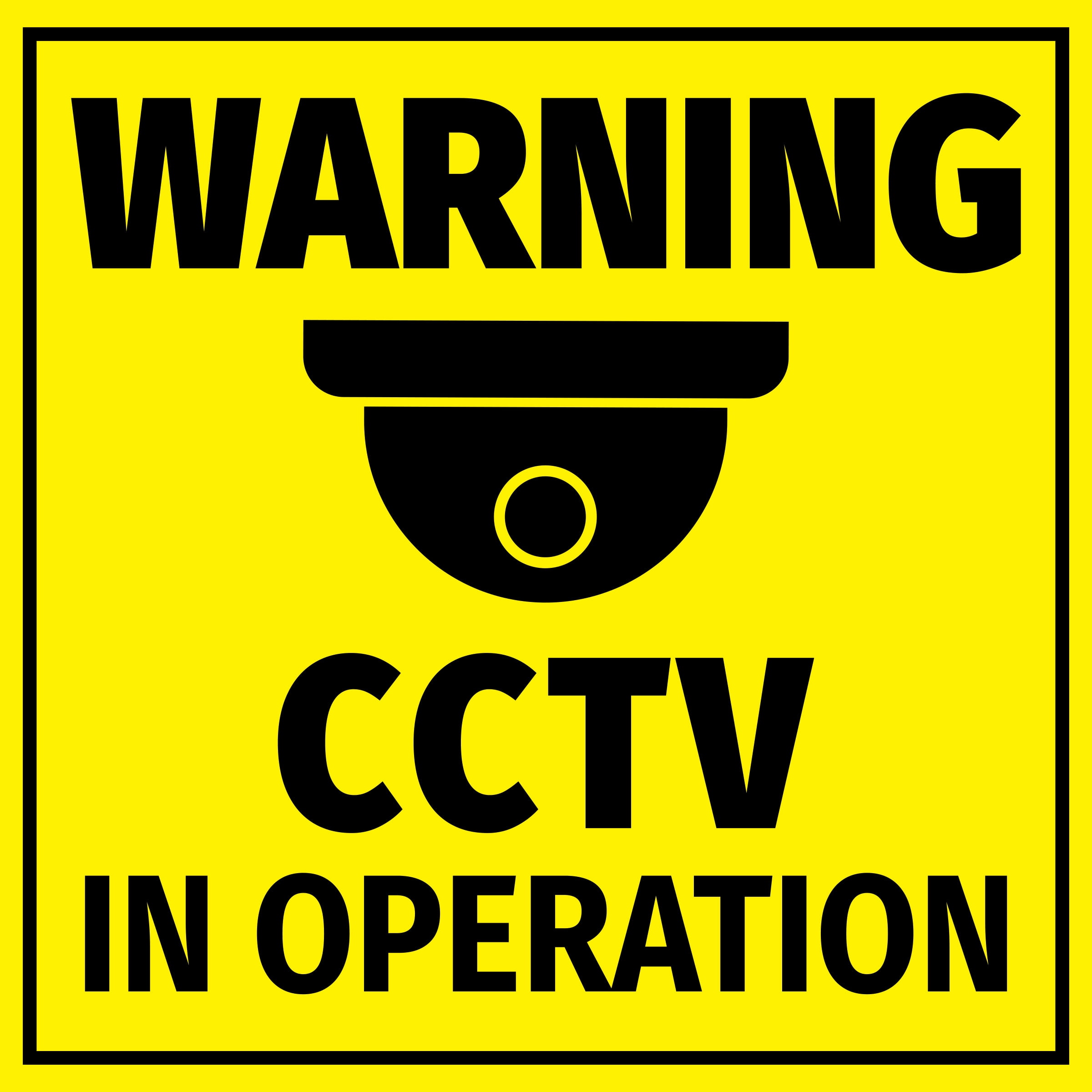 Square Plus Warning CCTV In Operation Wall or Door Sign | Home and ...