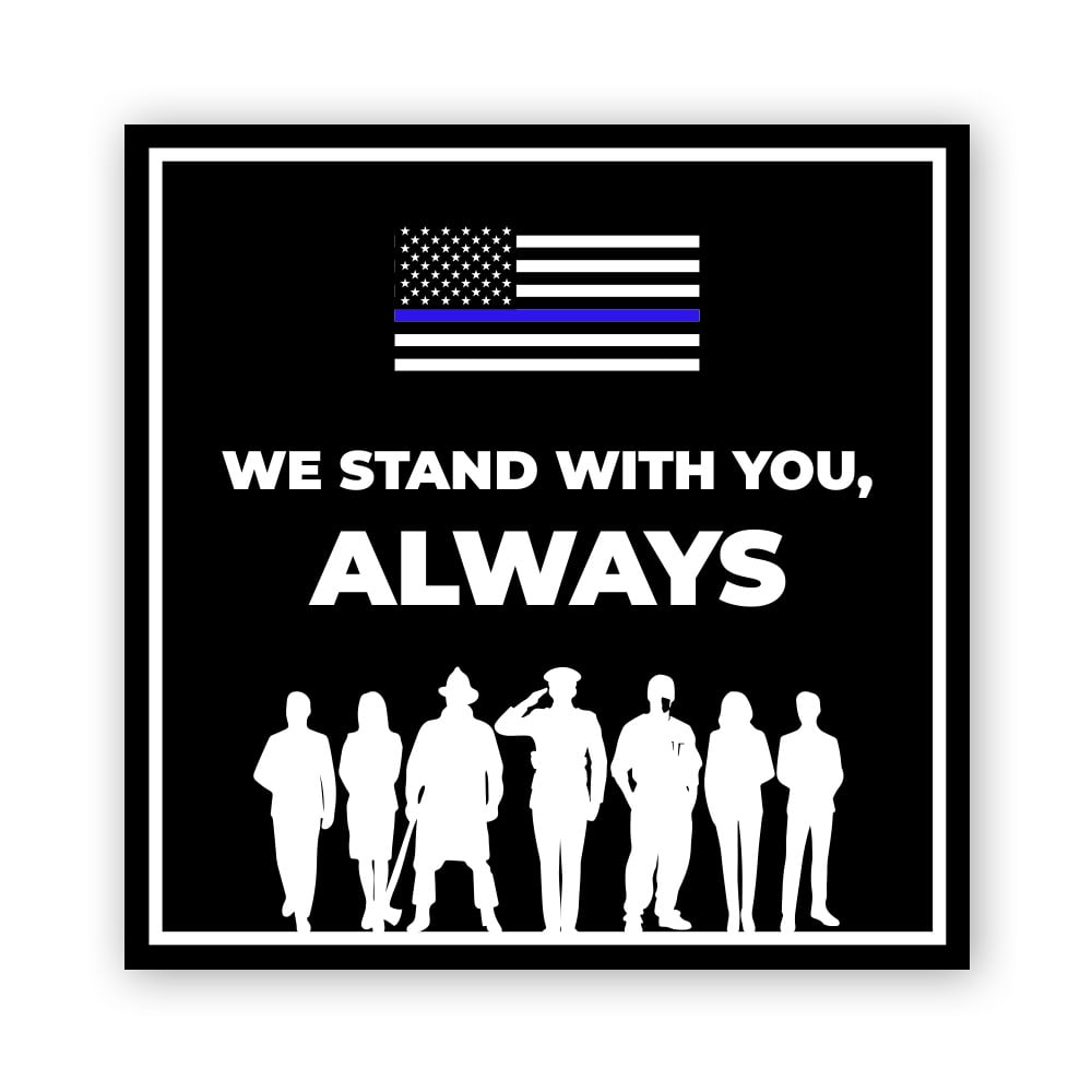 Square Plus We Stand with You Always Wall or Door Sign | USA Flag ...