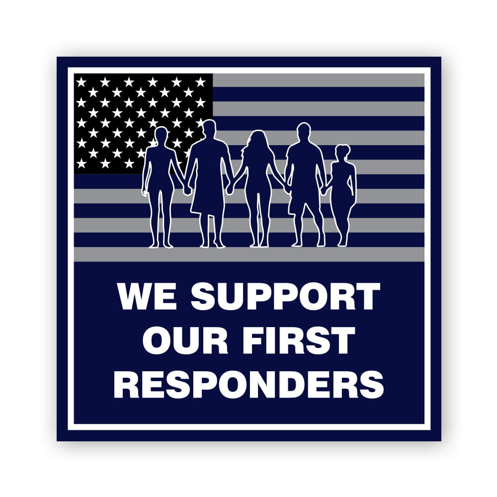 Square Plus We Support Our First Responders Wall or Door Sign | Police ...