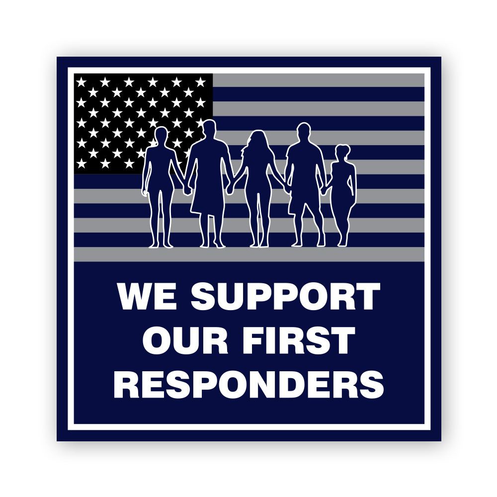 Square Plus We Support Our First Responders Wall or Door Sign | Police ...