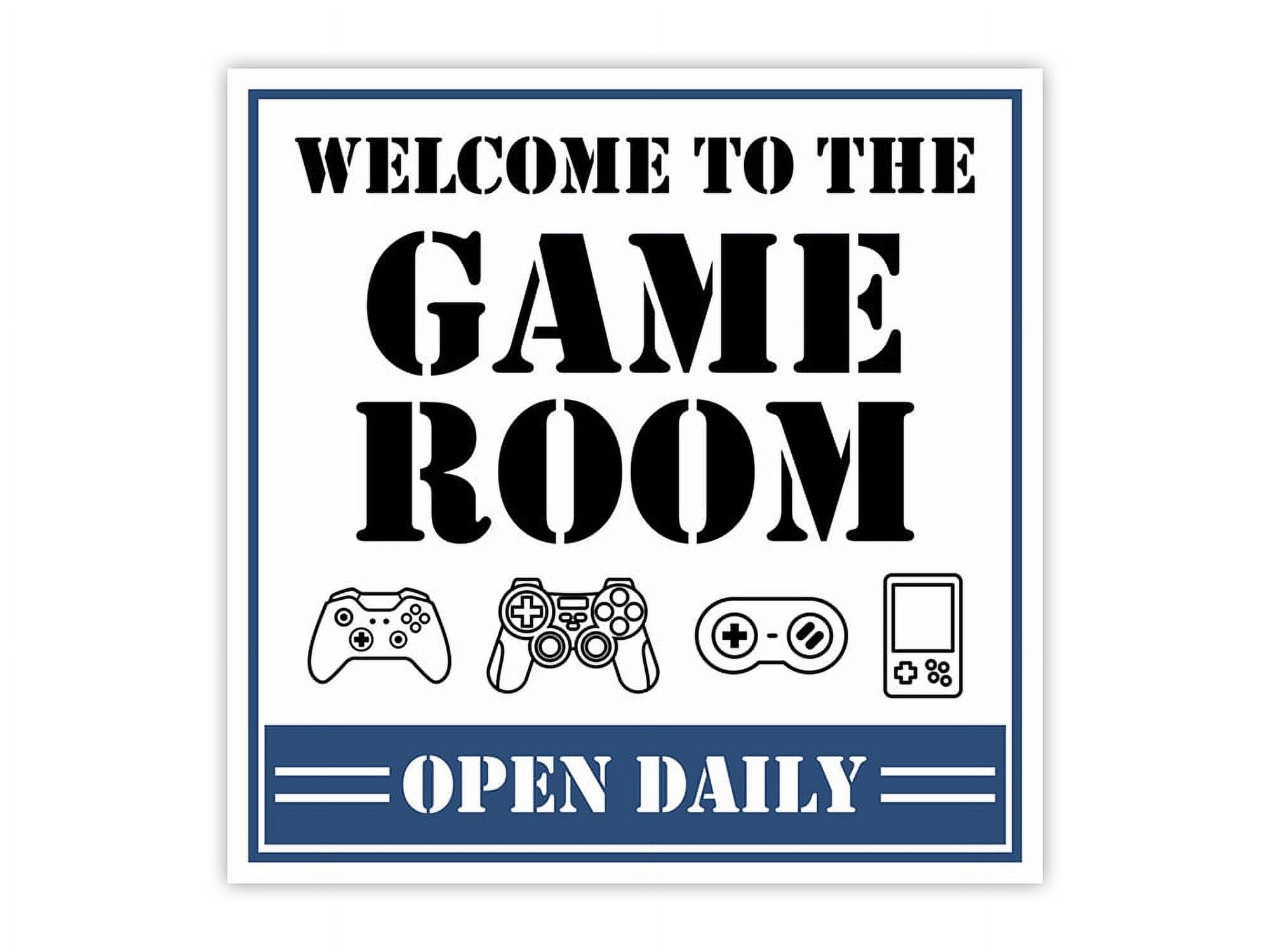 Square Plus Welcome To The Game Room Open Daily Wall or Door Sign ...