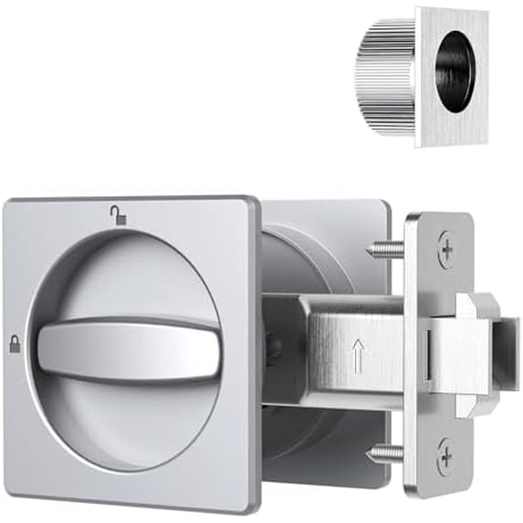 Square Pocket Door Lock with Edge Pull, Sturdy Privacy Bifold and ...