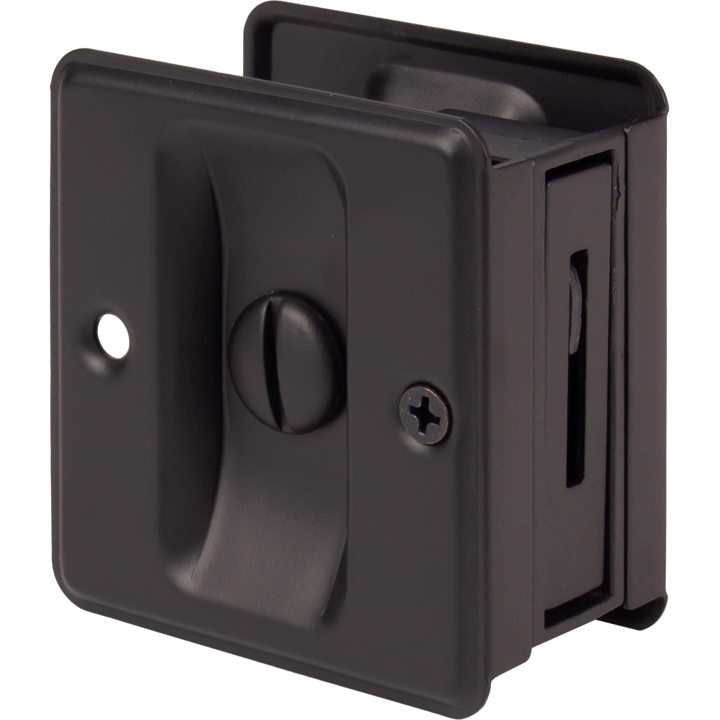 Square Pocket Door Lock, Privacy (Bed/Bath) Latch, Matte Black by Stone ...