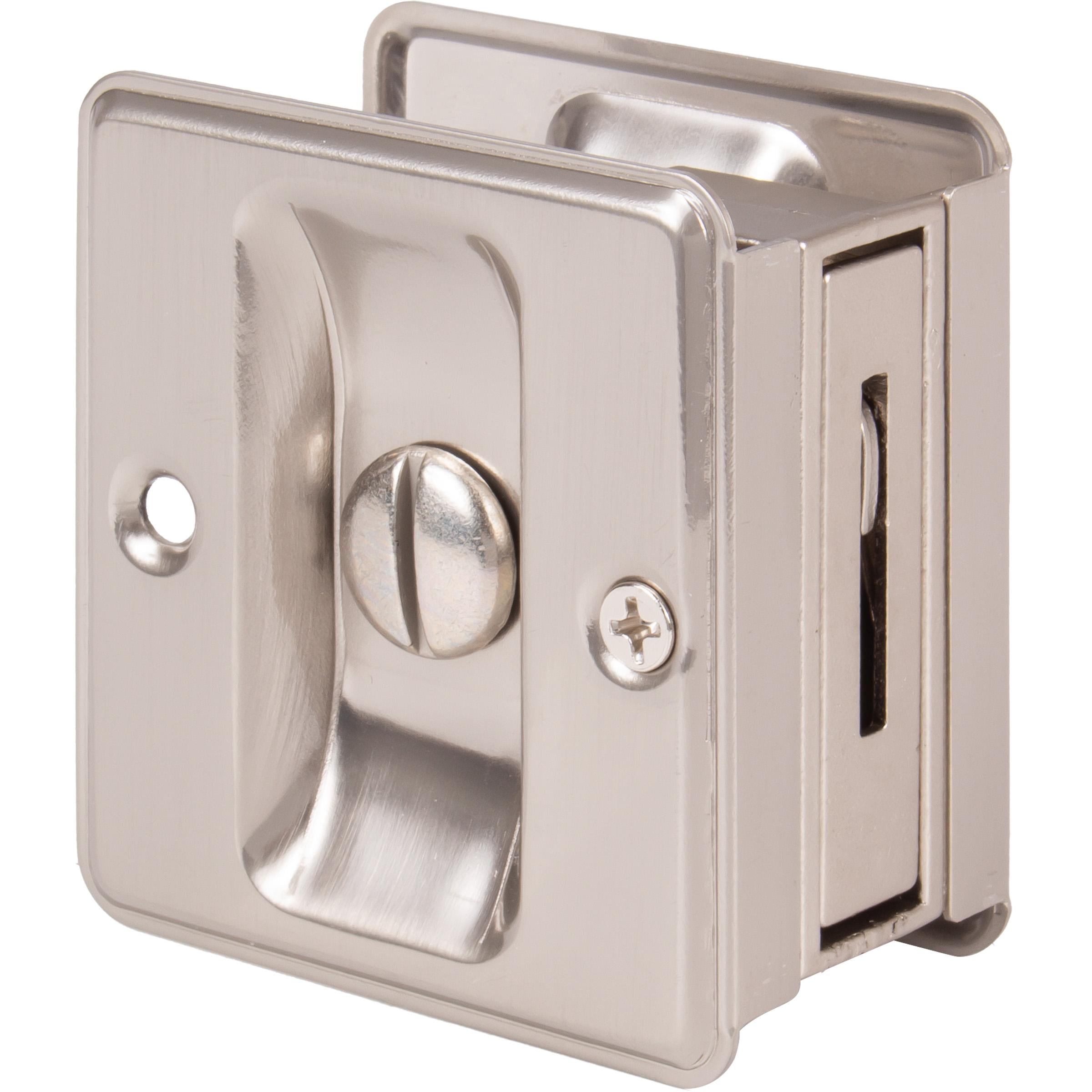 Square Pocket Door Lock, Privacy (Bed/Bath) Latch, Satin Nickel by ...