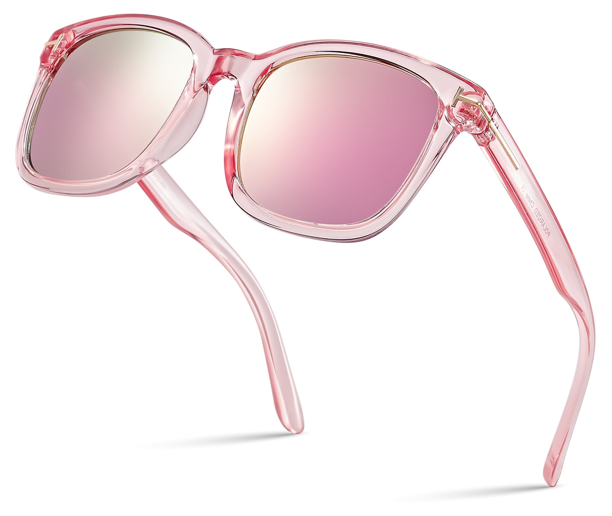 Square Polarized Mirrored Sunglasses for Women Colorful 80's Anti-Glare ...