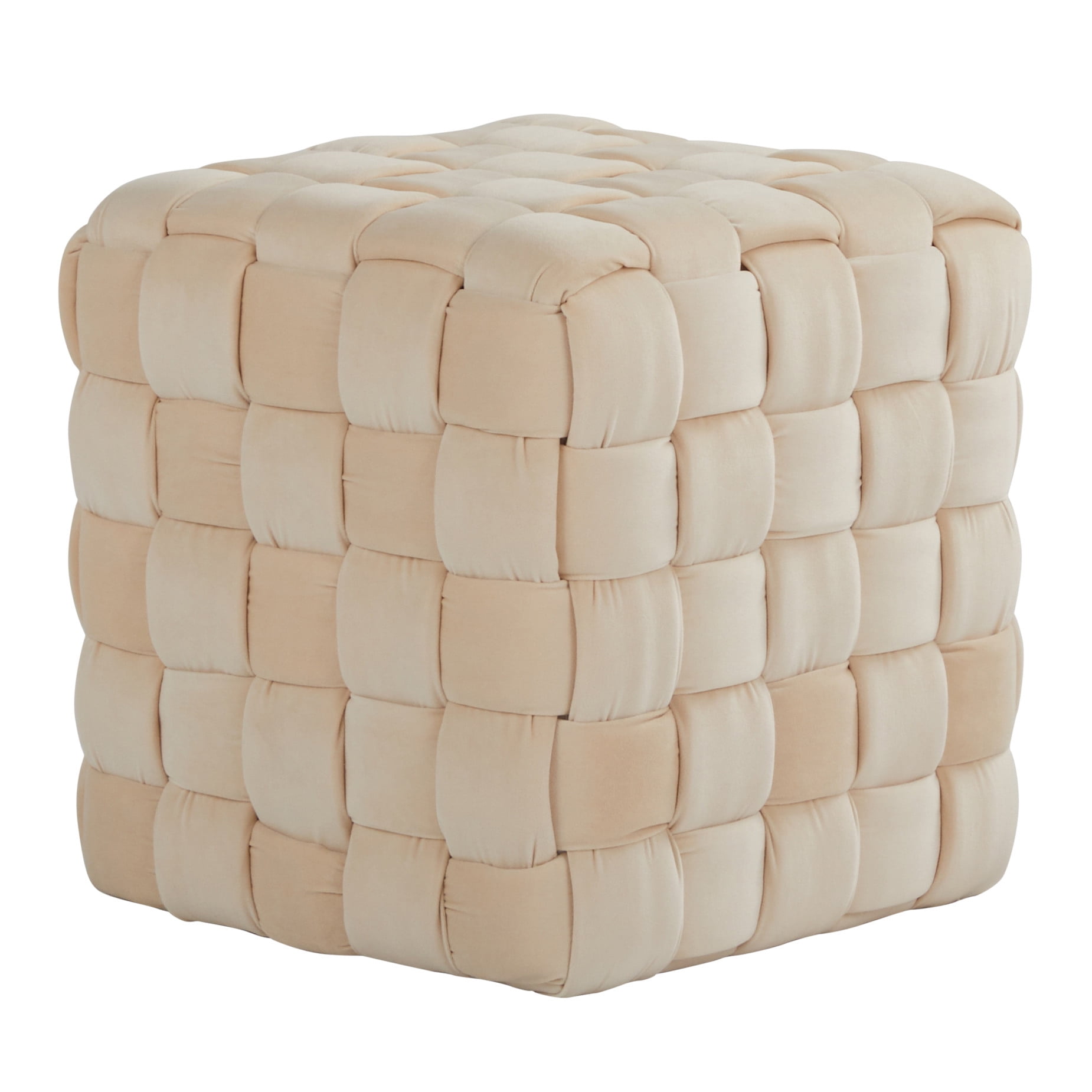 Square Pouf Foot Stool Ottoman, Modern Velvet Foot Rest for Couch ...